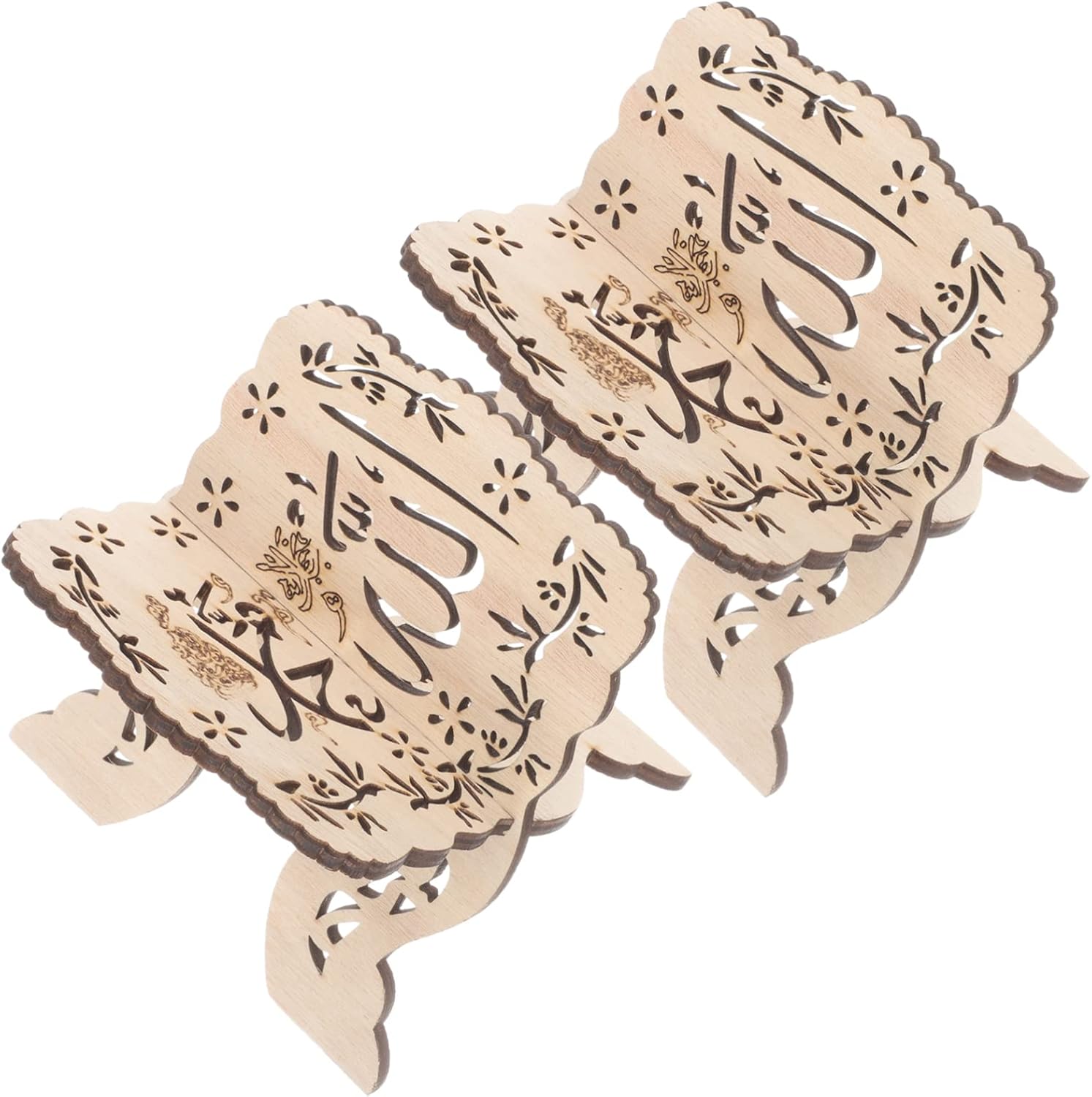 Amazon.com : Ciieeo 2pcs Bible Bookshelf Wooden Quran Folding Stand ...