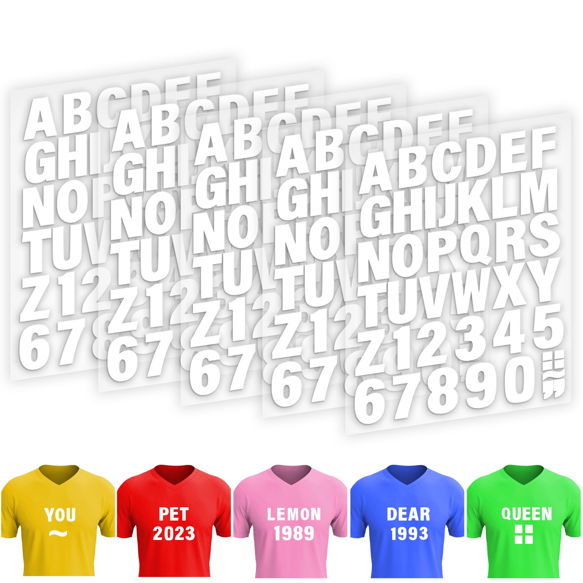 Amazon.com: Iron on Letters for Clothing - 5 Sheets, 215 Pieces White ...