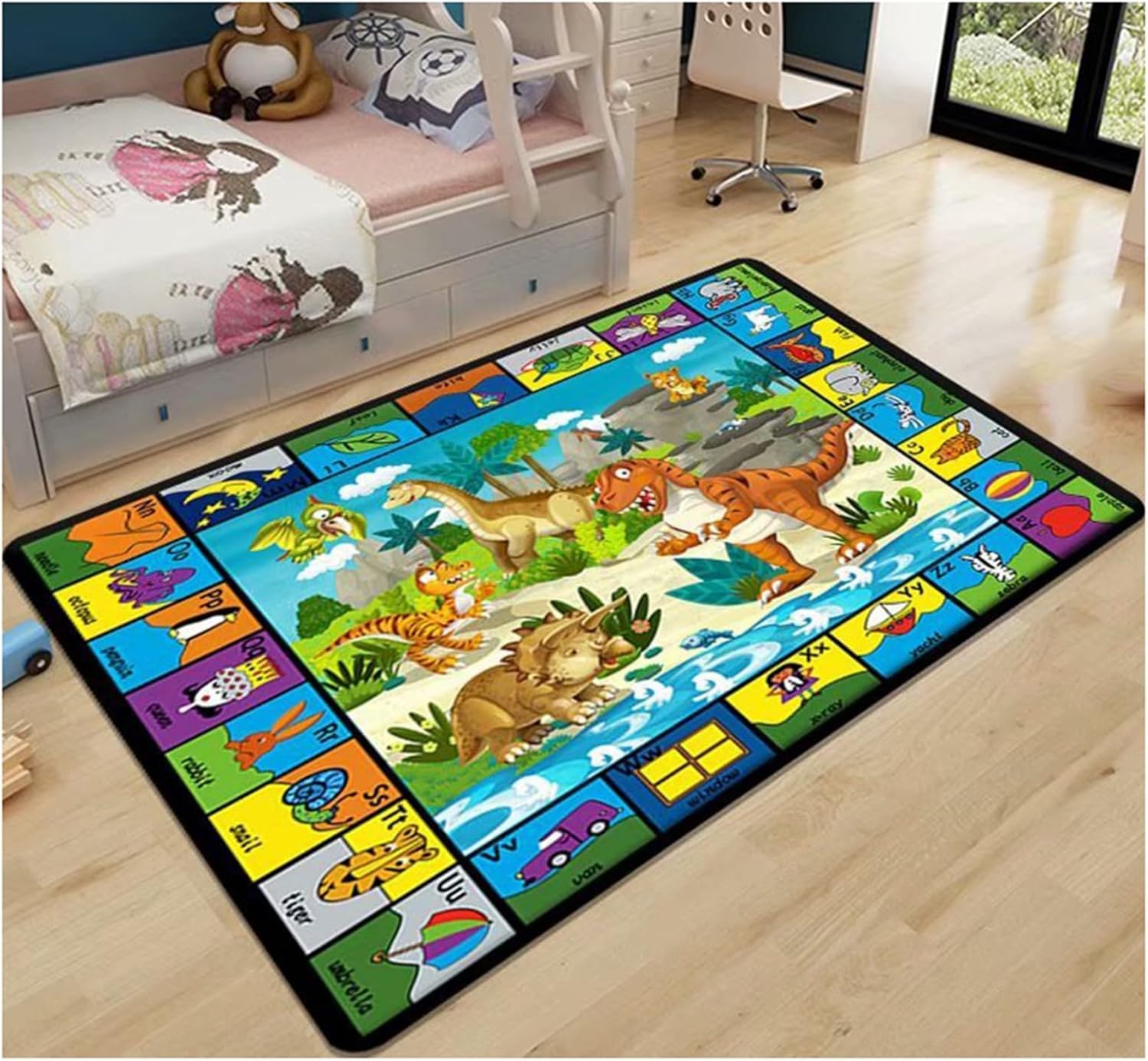 Amazon.com: ABC Animals Alphabet Shapes Educational Learning Play Rug ...