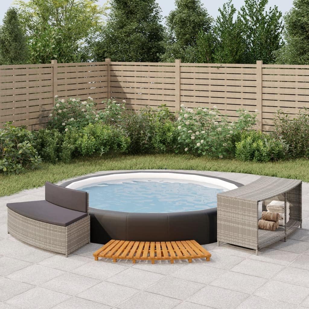 Amazon.com: INLIFE Spa Surround,Poly Rattan Outdoor Massage Hot Tub ...