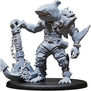 Amazon.com: Unpainted DND Shark Folk Anchor Pirate Miniature Figurine ...