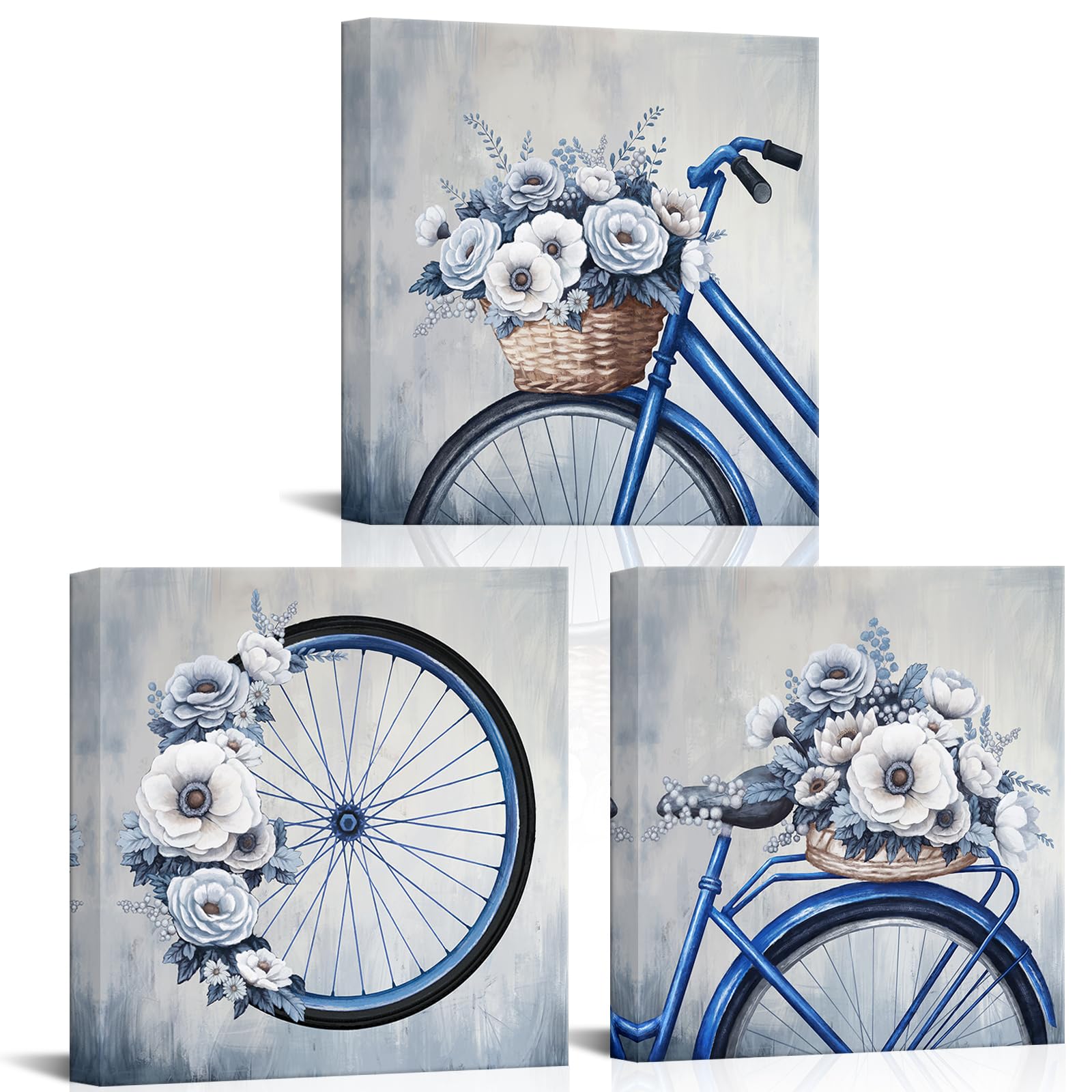 Amazon.com: Visual Art Decor Bathroom Wall Decor Bicycle Flower Wall ...