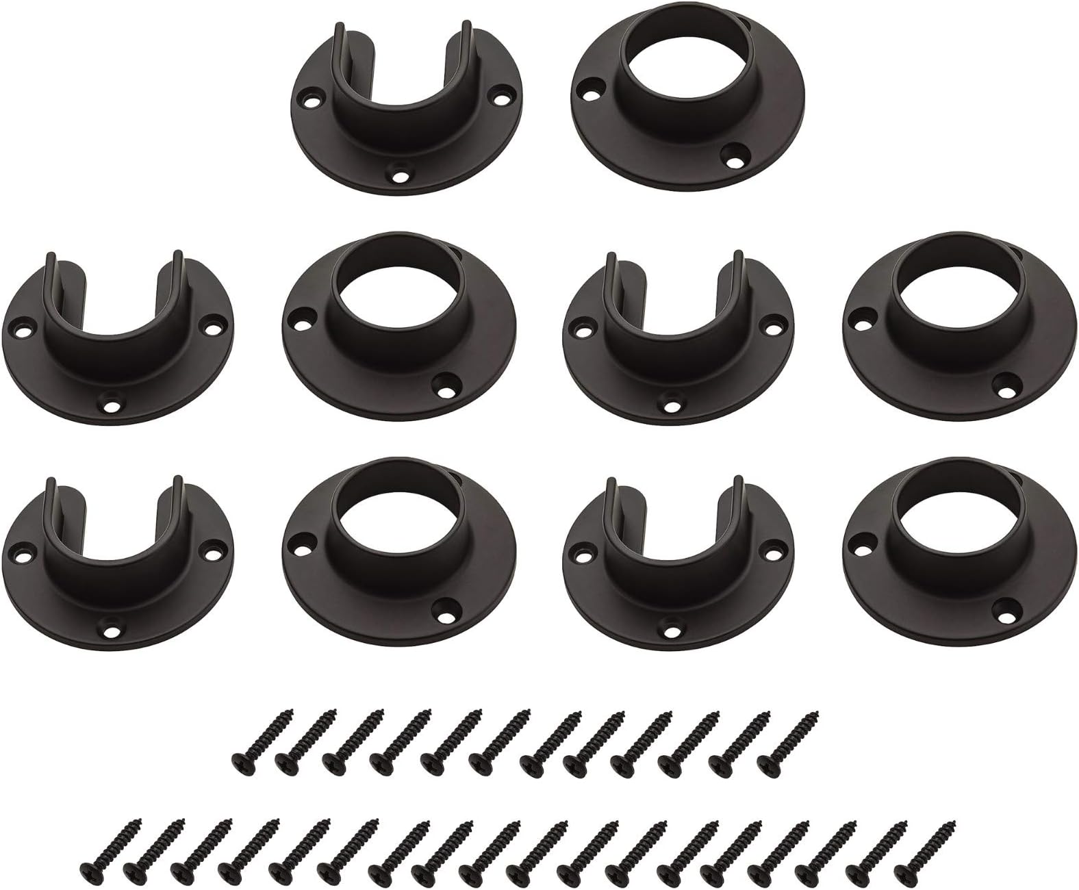 Amazon.com: Yaocom 4 Pairs Metal Closet Rod Socket Bracket Set Heavy ...