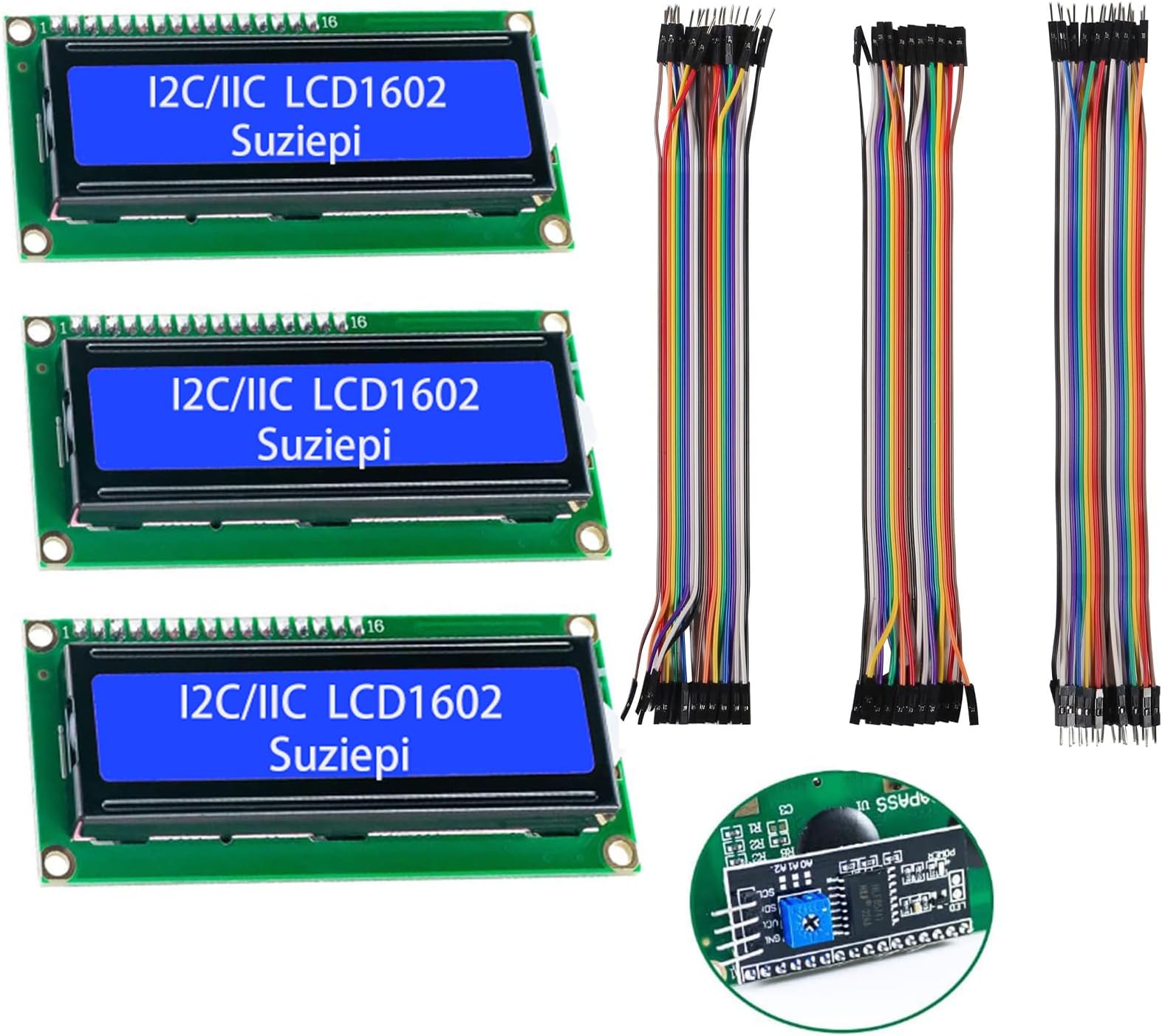 Hosyond 3pcs I2c Iic 1602 Lcd Display Module 16x02 Lcd Screen Module For Arduino