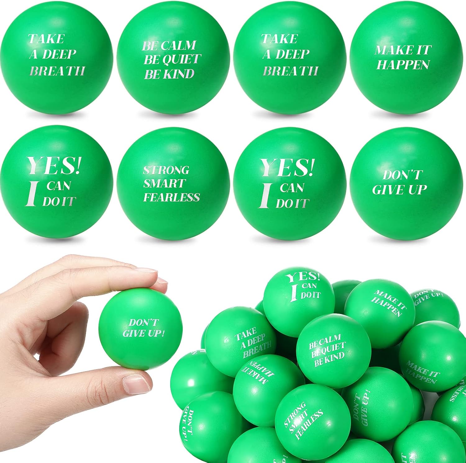 Amazon.com: Civaner 60 Pieces Motivational Stress Balls Bulk or Adults ...