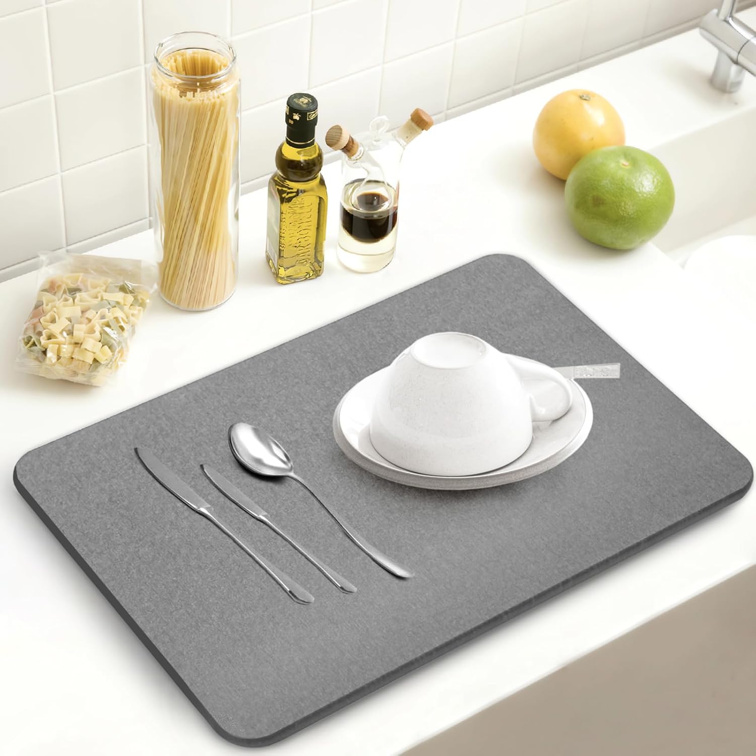 Stone Dish Drying Mats, Diatomaceous Earth Water Absorbing Stone Drying ...