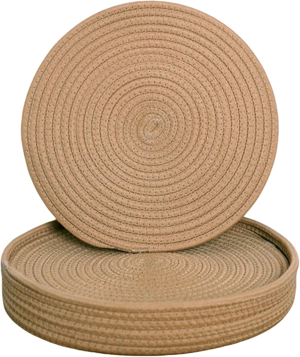 Amazon.com: Round Placemats Set of 6 with Basket, 13" Cotton Woven ...