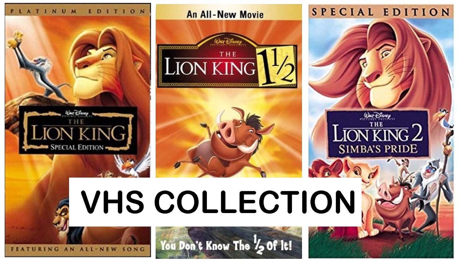 Buy The Lion King VHS + The Lion King 1 1/2 VHS + The Lion King 2 ...