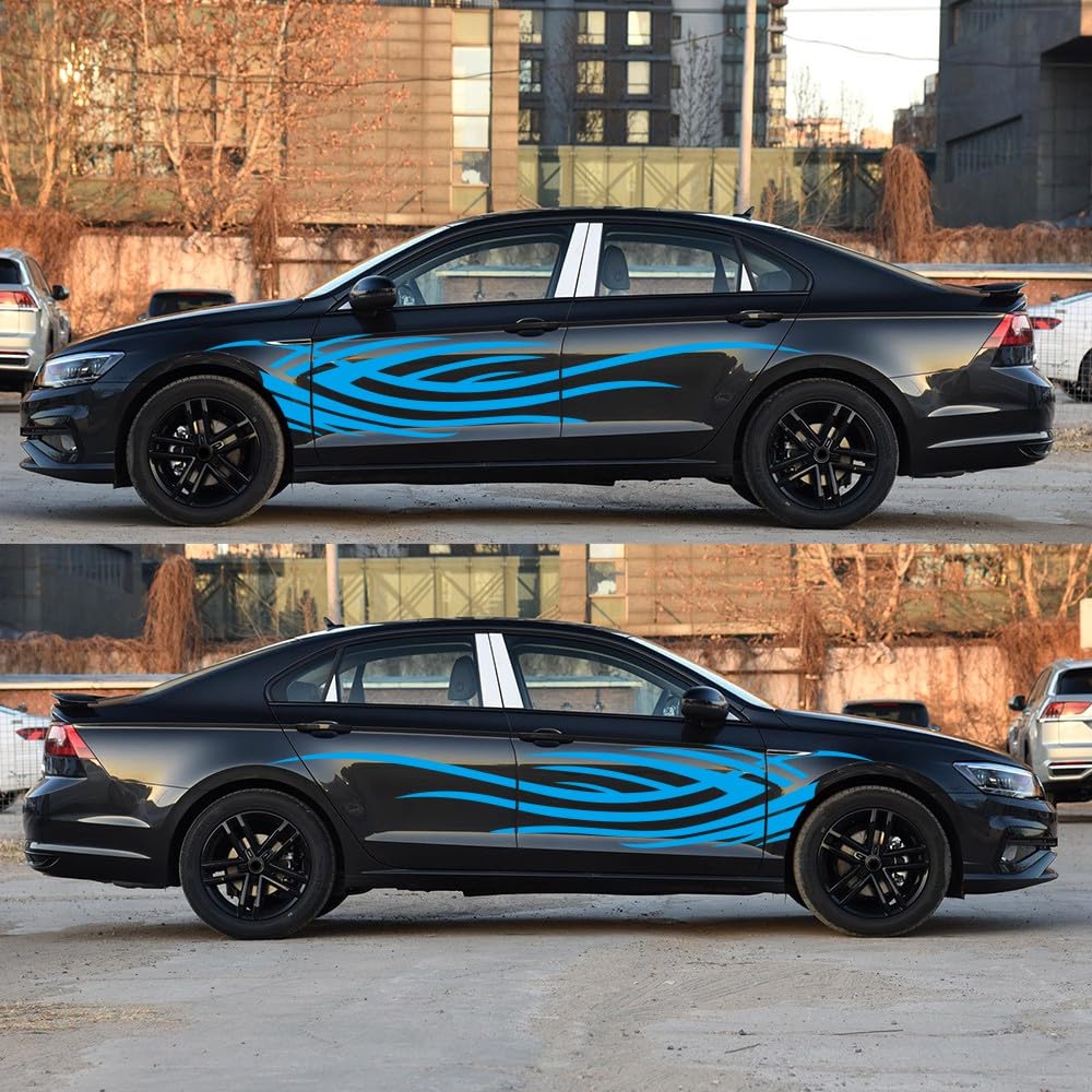 Amazon.com - Flame Graphic Car Body Decals, Self-Adhesive Flame Stripe ...