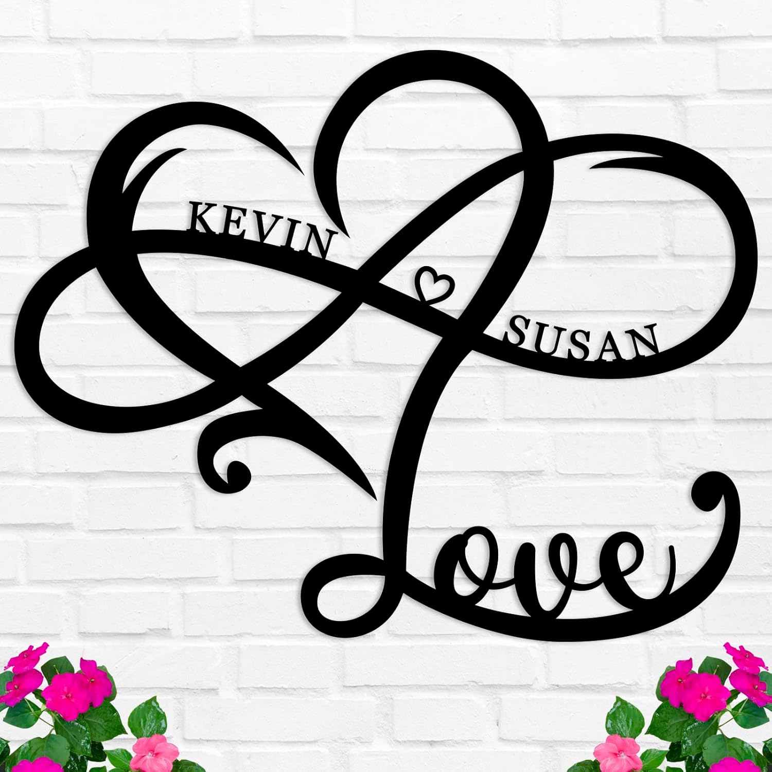 Amazon.com: Custom Infinity Heart Metal Sign, Custom Love Metal Sign ...