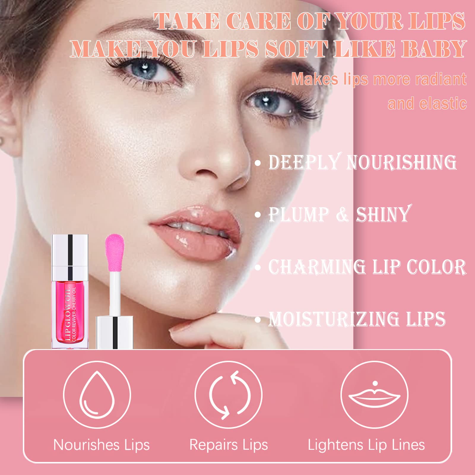Snapklik.com : Lip Oil Hydrating Tinted Lip Balm, Plump Lip Gloss Lip ...