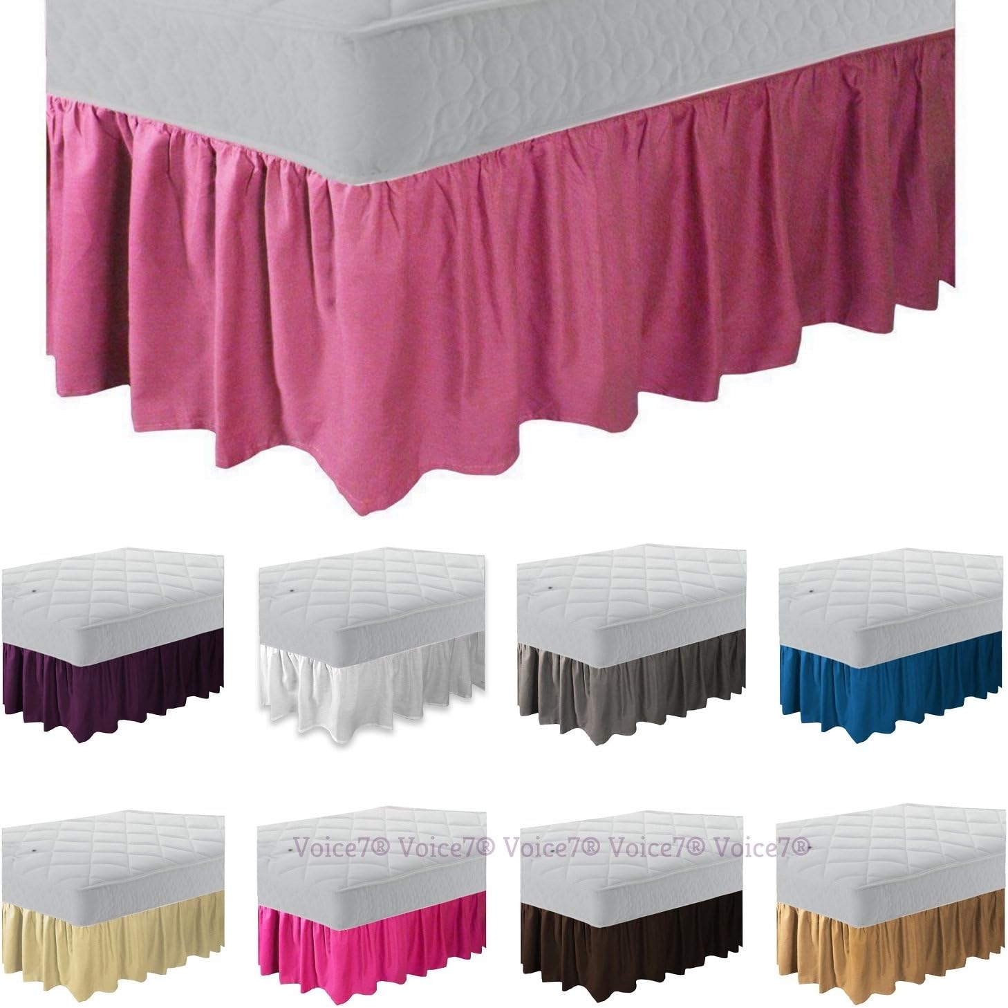 Voice7 Luxury EASY CARE Soft FRILLED BASE VALANCE Bed sheets | Drop ...