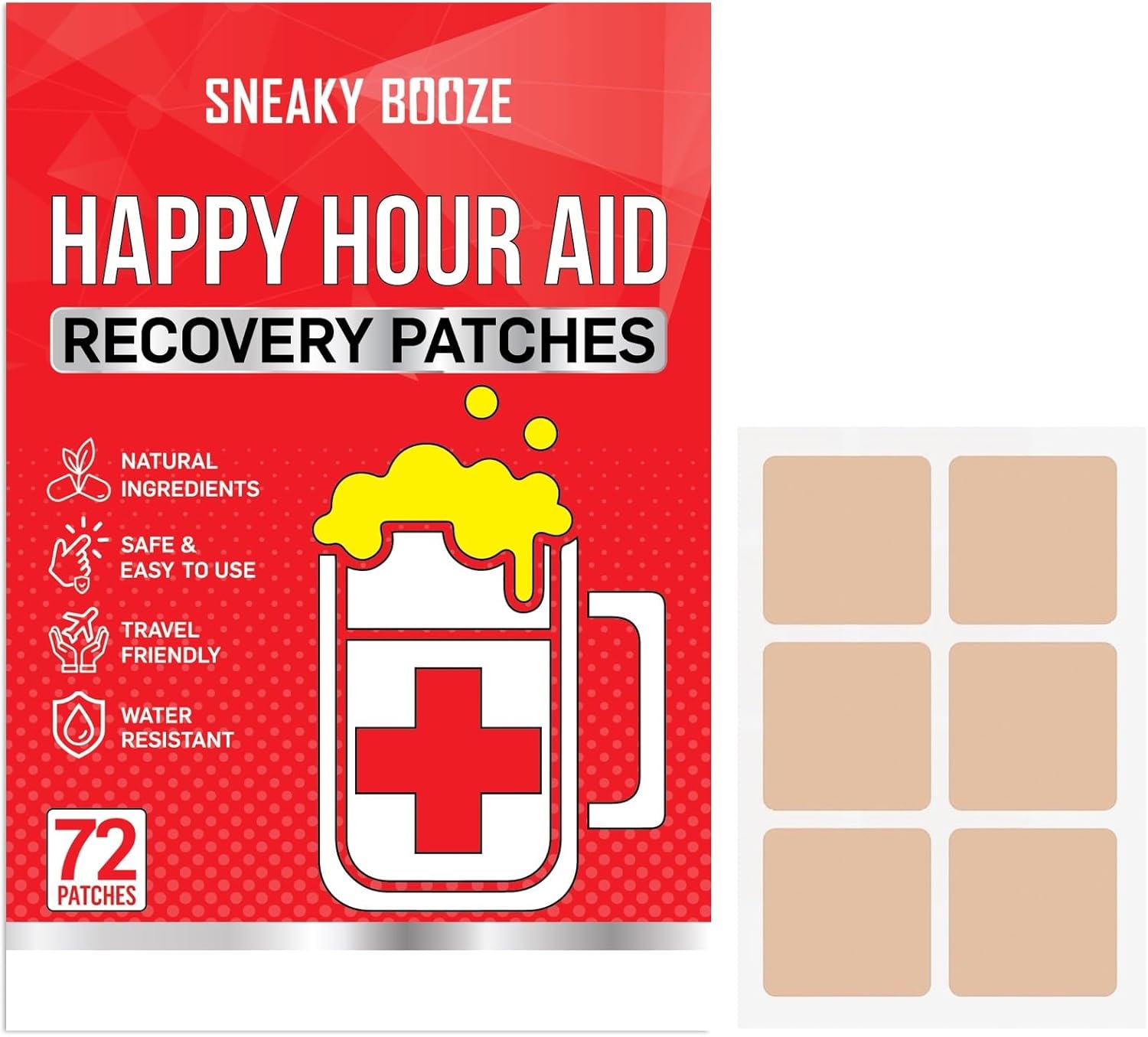 Amazon.com: Sneaky Booze Happy Hour Aid Patches Party Hydration ...