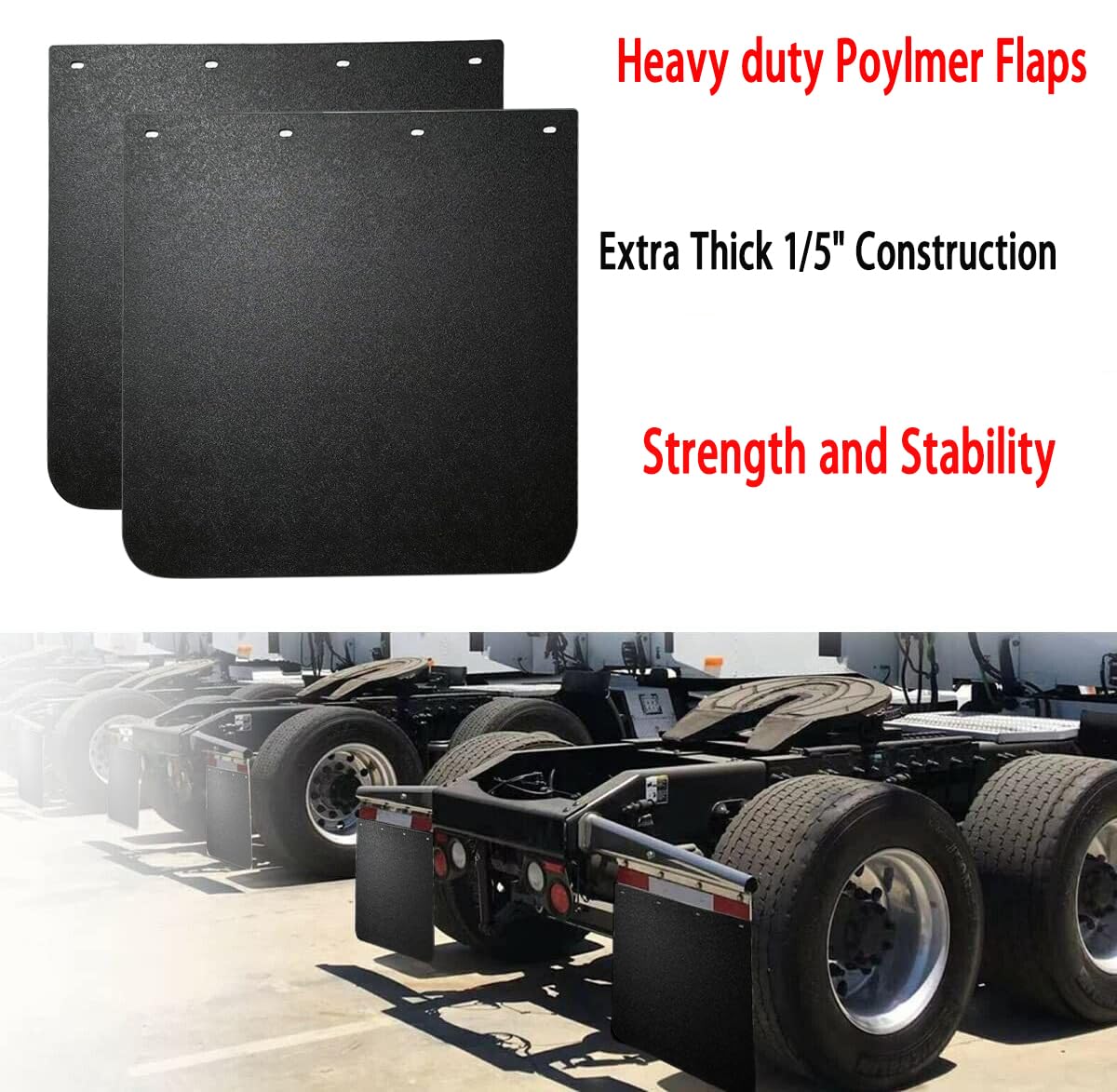 Snapklik.com : Pair Universal 24"x 24" Mud Flaps For Semi Truck Heavy ...