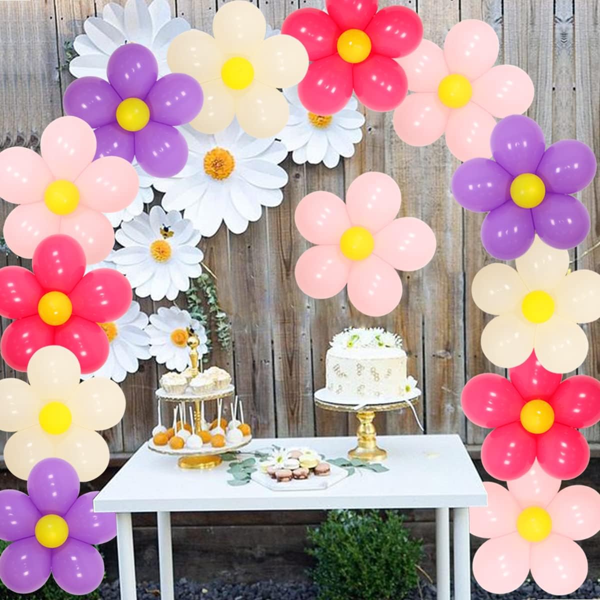 Daisy Flower Balloons DIY Kit Pink Purple - Daisy Flower Balloon ...