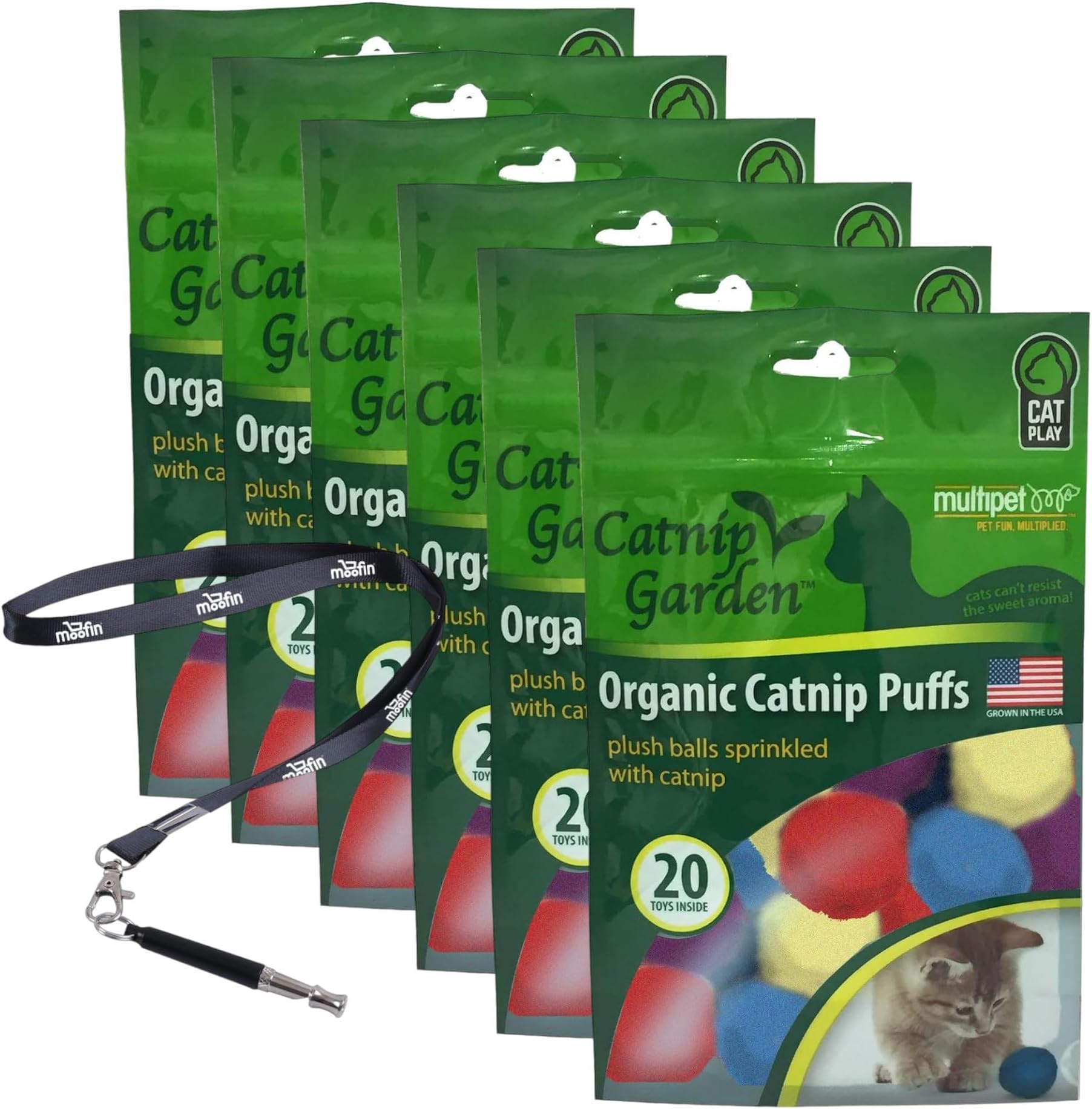 Amazon.com : moofin Catnip Puff Ball Cat Toy, Assorted Playful Textures ...