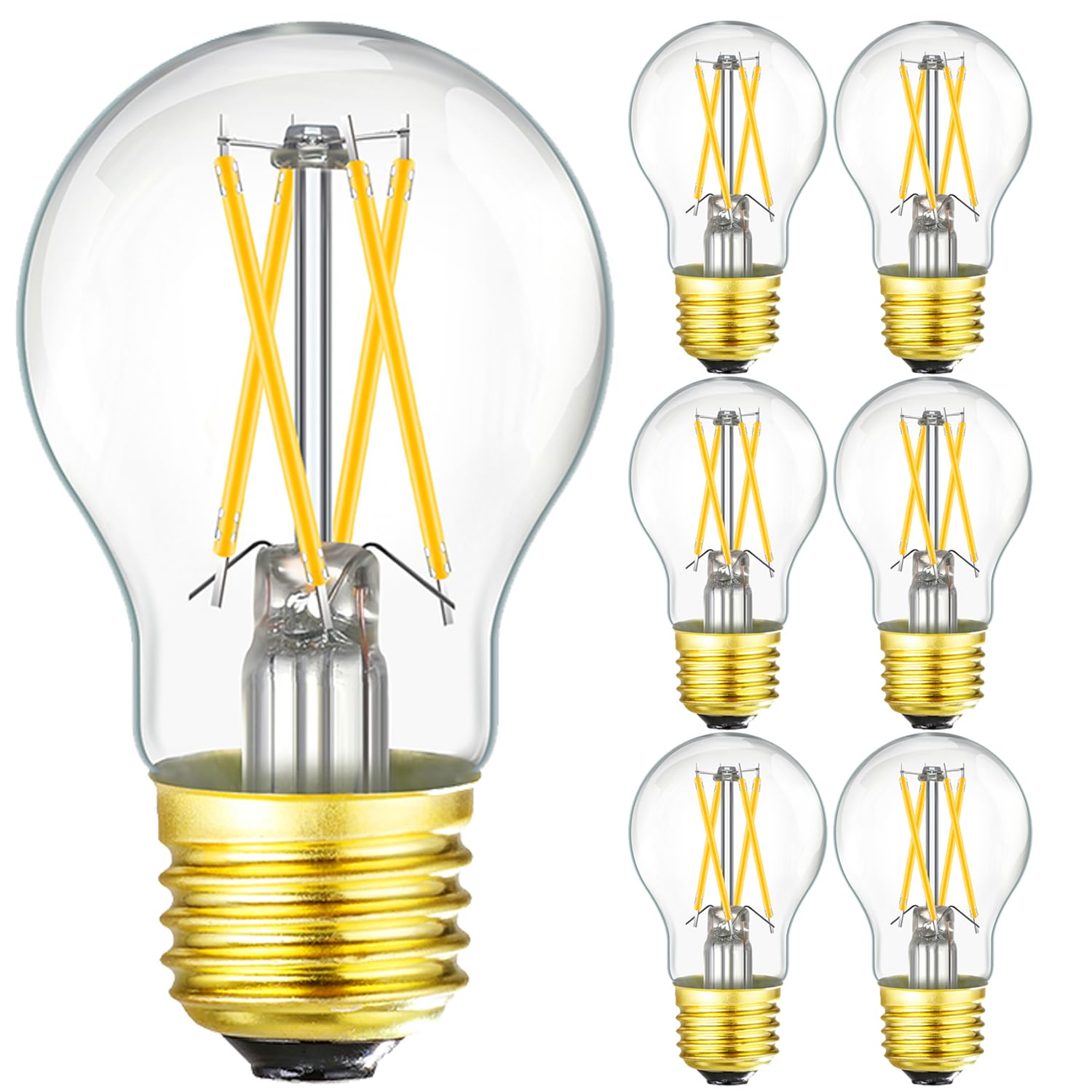 LEOOLS A15 LED Bulb 6W Equal E26 Bulb 60 Watt Dimmable E26 Edison Bulb ...