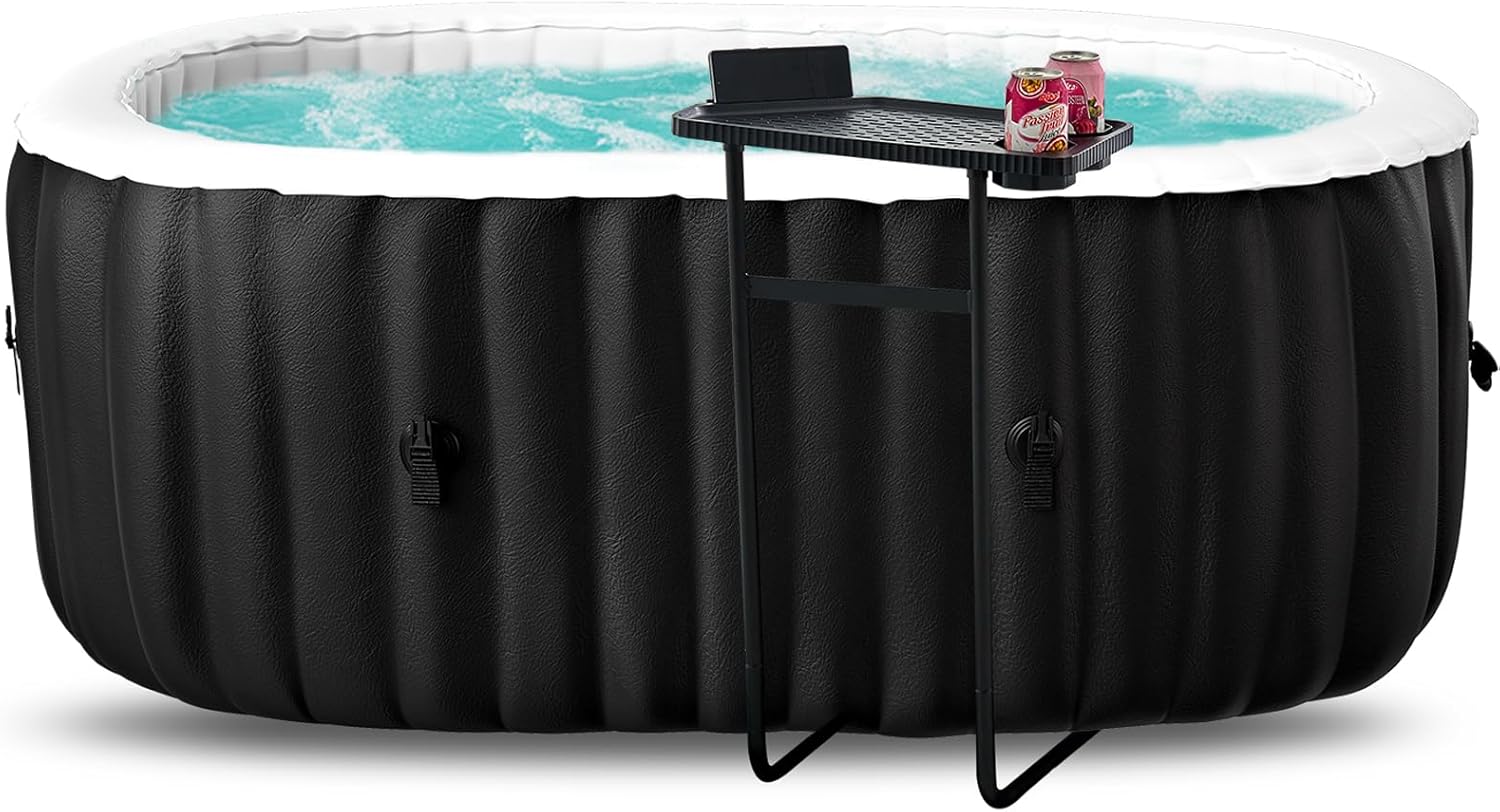 NAIZEA Jacuzzi gonflable portable pour 2 personnes - 190 x 119 x 63,5 ...