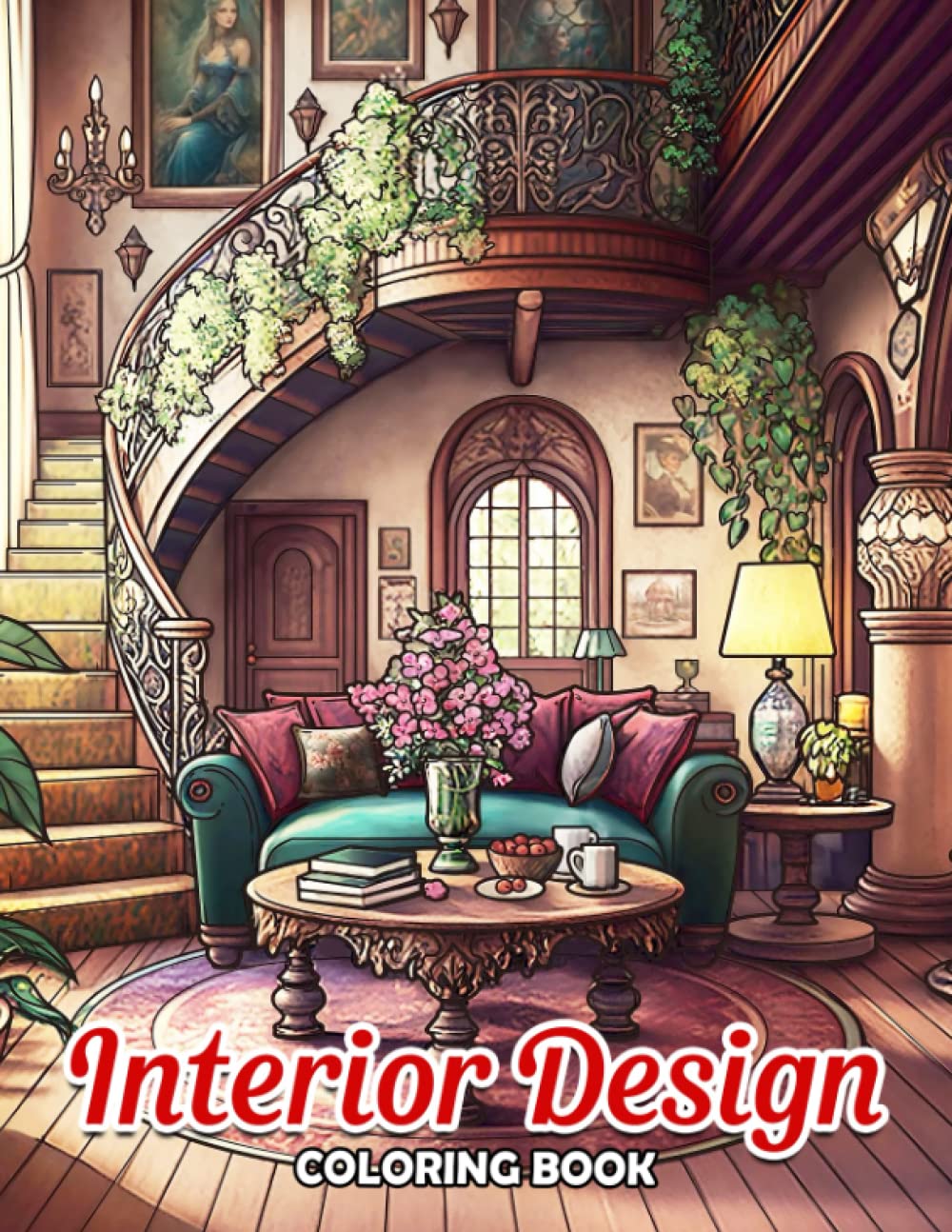 Interior Design Coloring Book: Interactive Coloring Pages for Home ...