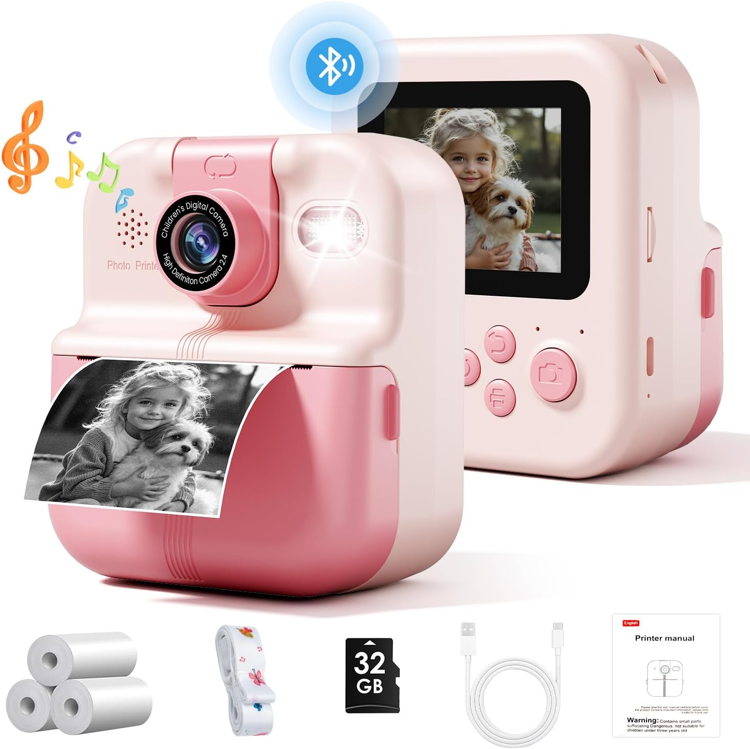Amazon.com : Kids Camera Instant Print,Kids Digital Camera 1080P HD ...