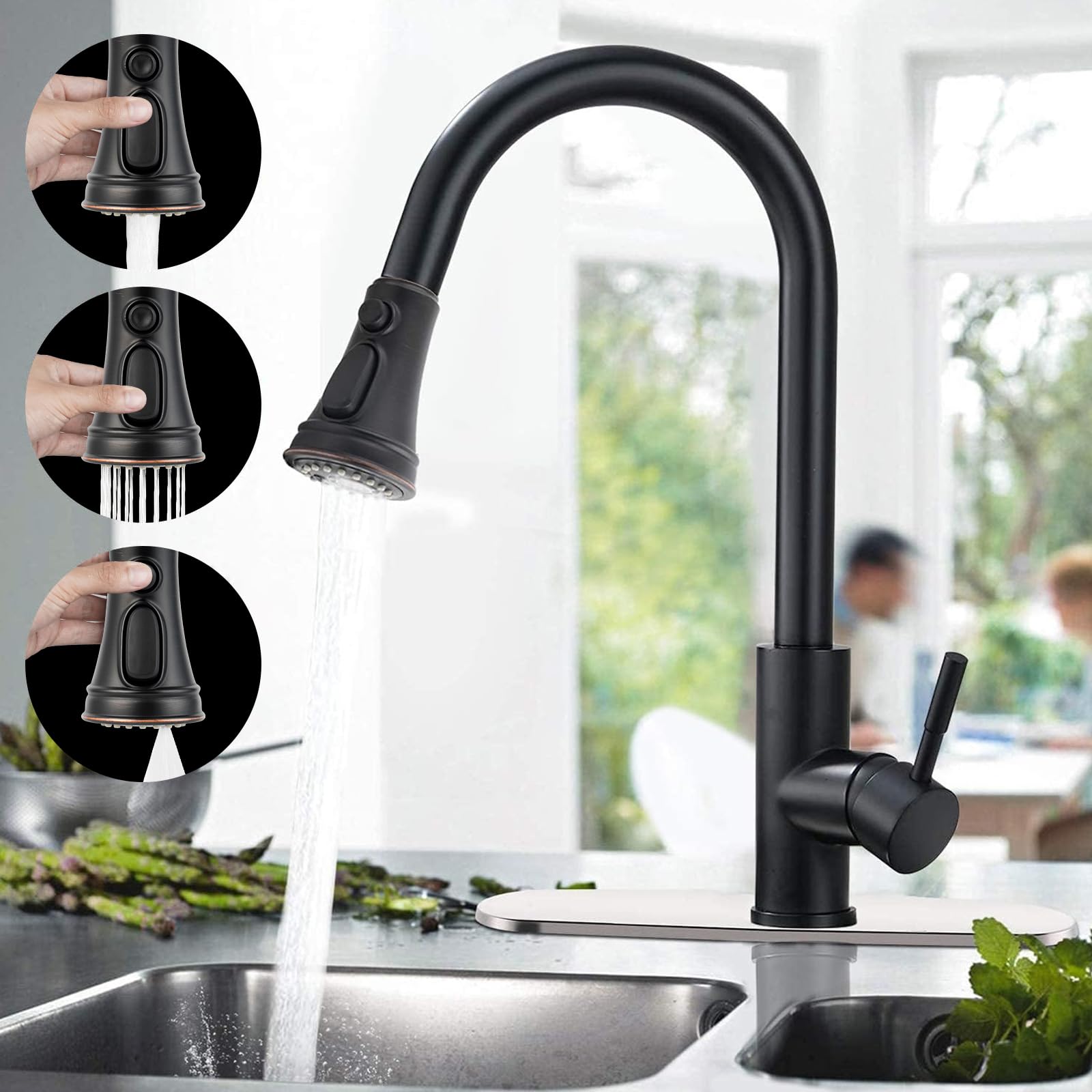 Snapklik.com : iFealClear Universal Pull Down Kitchen Faucet Spray Head ...