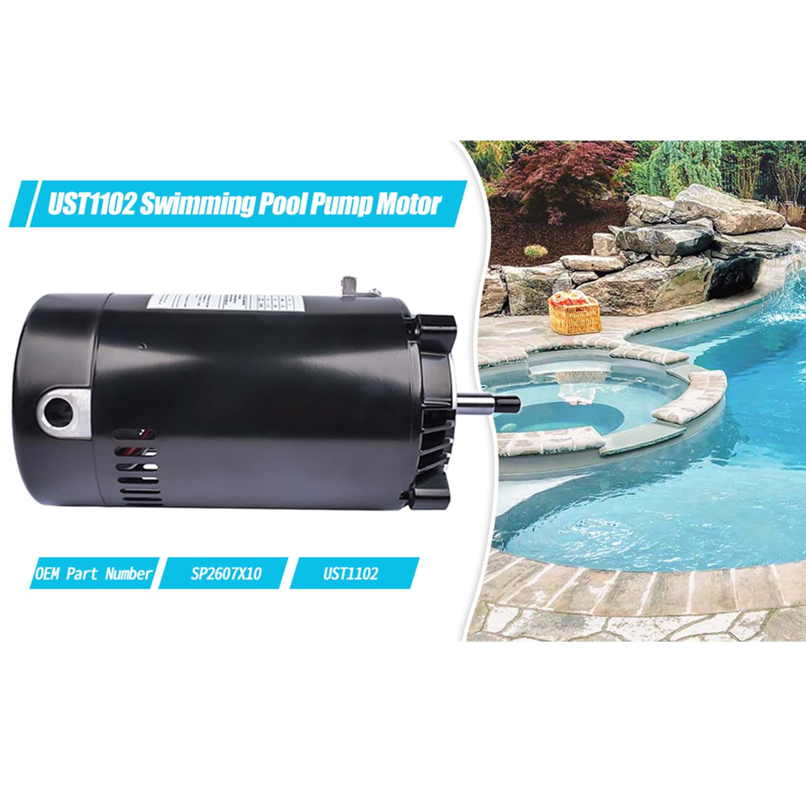 UST1102 Swimming Pool Pump Motor and Seal Kit SP2607X10 Replacement for ...