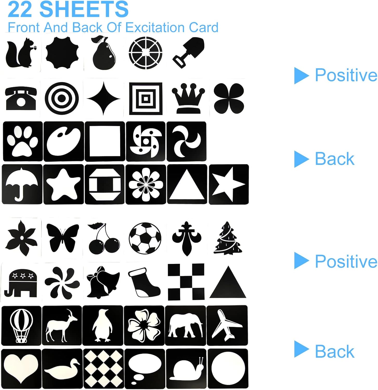 20pcs Black And White Baby Sensory Flash Cards 40 Pictures High ...