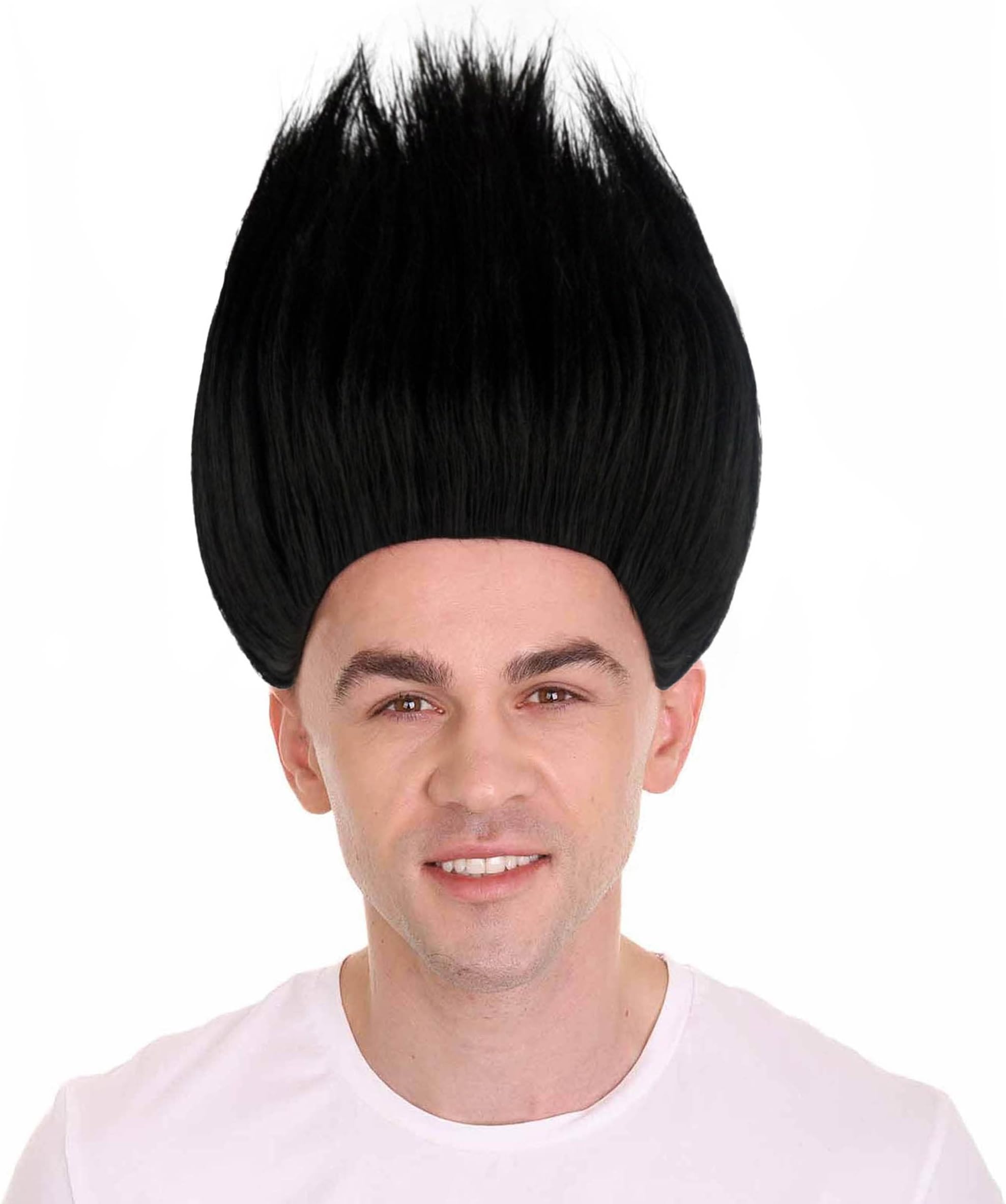 Amazon.com: HPO King Troll Wig with Eyebrows and Mustache, Red/Pink ...