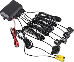 Parking Radar 4 Sensors Rear View Backup System Sound Buzzer Alert ...