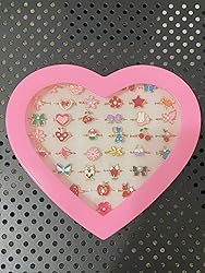 Amazon.com: PASEMM 36pcs Little Girl Jewel Rings, Adjustable, No ...
