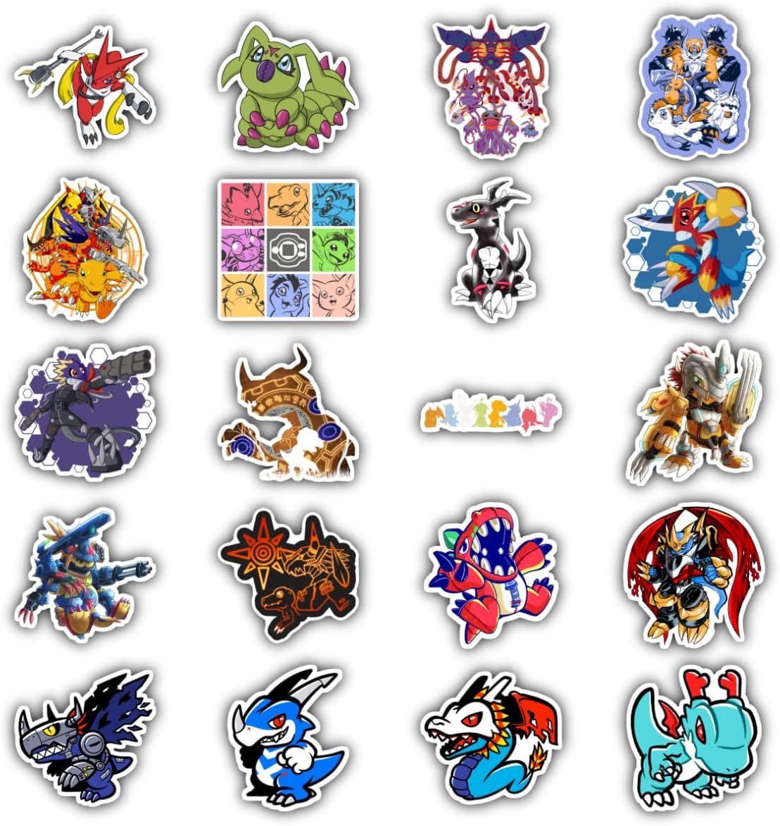 Amazon.com: 20 Pcs Stickers Packs Digimons Aesthetic Decal Vinyl ...