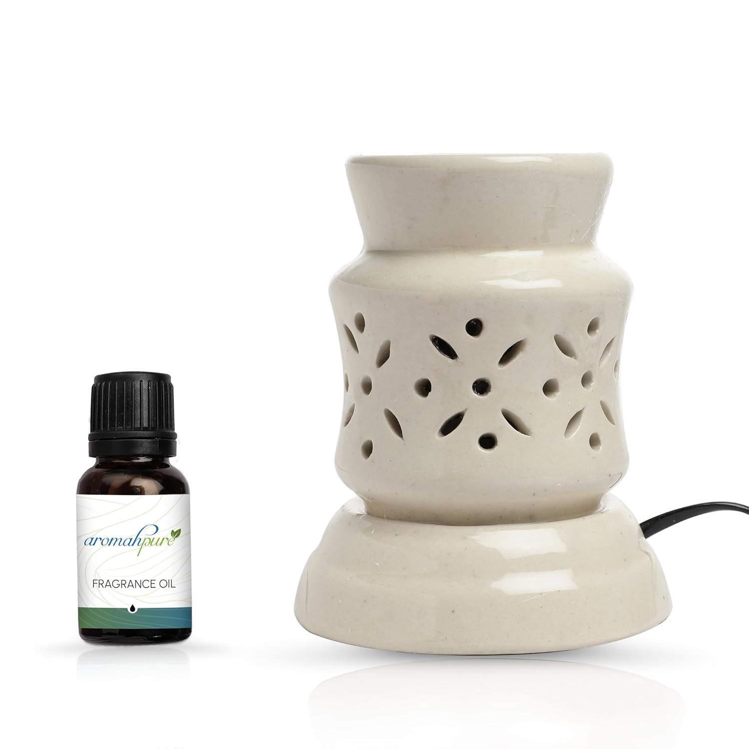 Aromahpure Brown Electric Ceramic Pollar Diffuser 15 ml Fragrance Oil ...