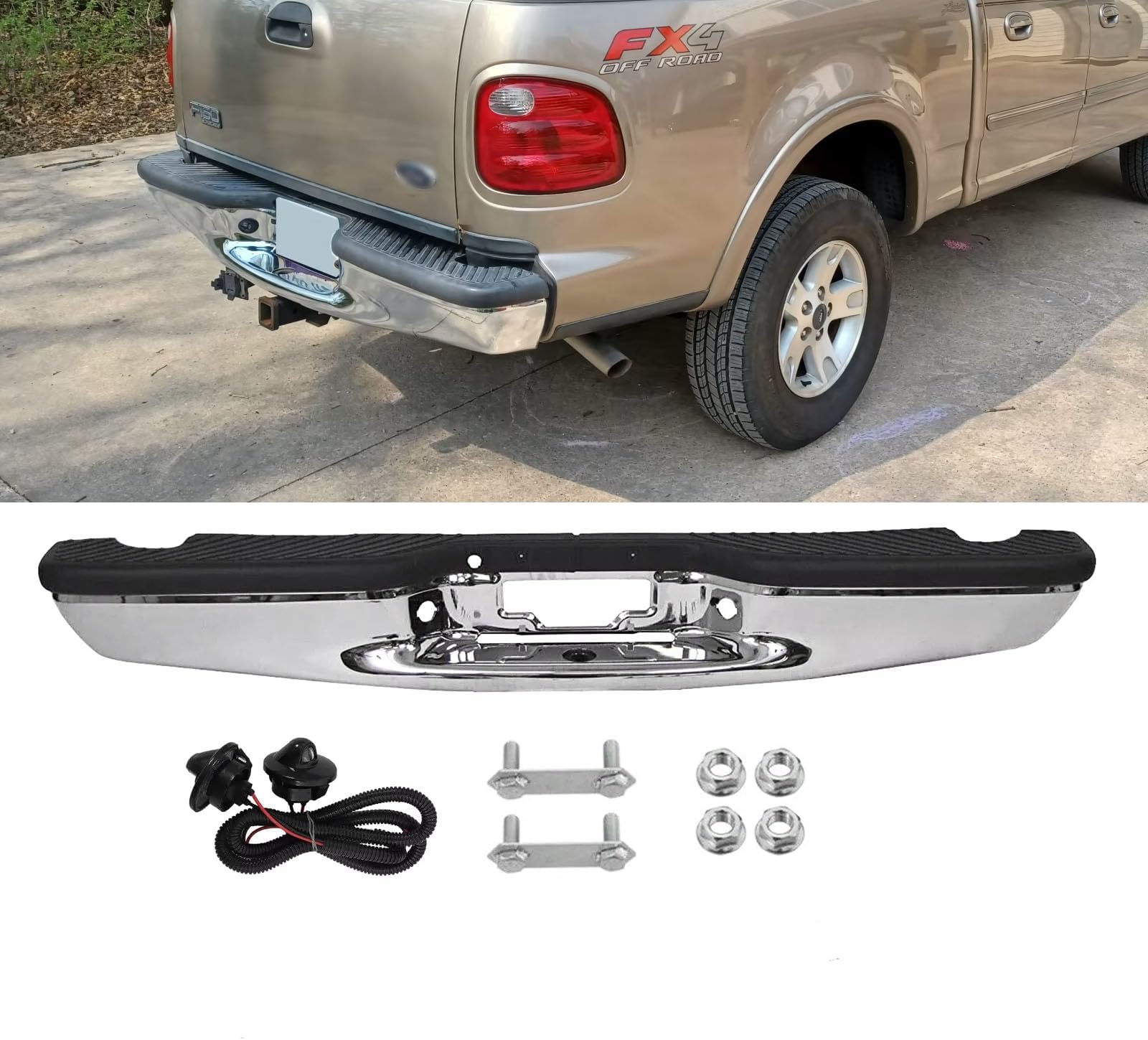 Amazon.com: Rear Step Bumper Fit for 1997-2003 Ford F150 Flareside ...