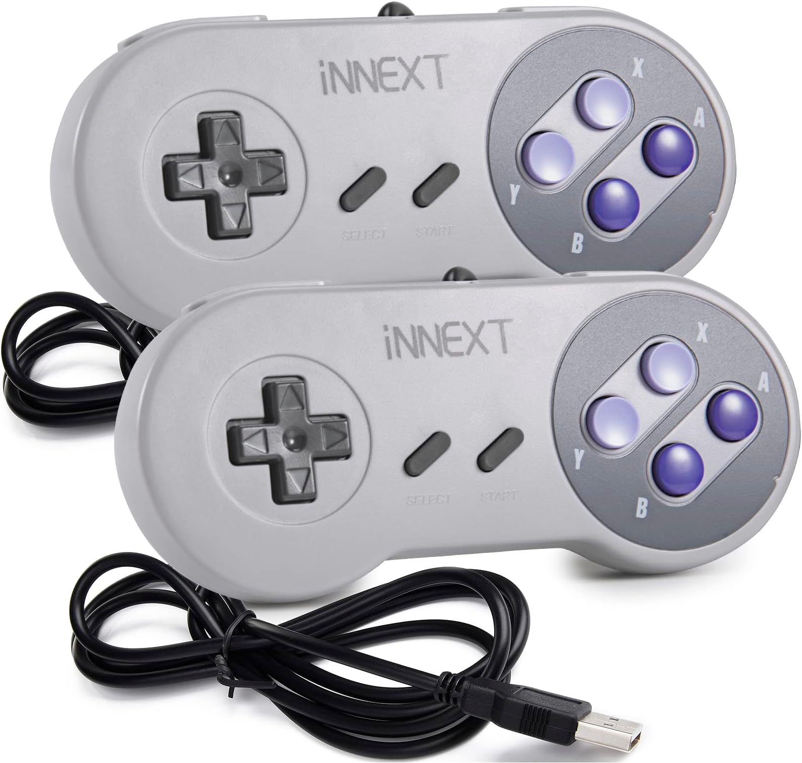 2 Pack PC USB SNES Retro Super Controller Gamepad Compatible with SNES ...