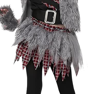 Amazon.com: RONGXG Faux Fur Werewolf Costume Set with Shawl Hat Dress ...