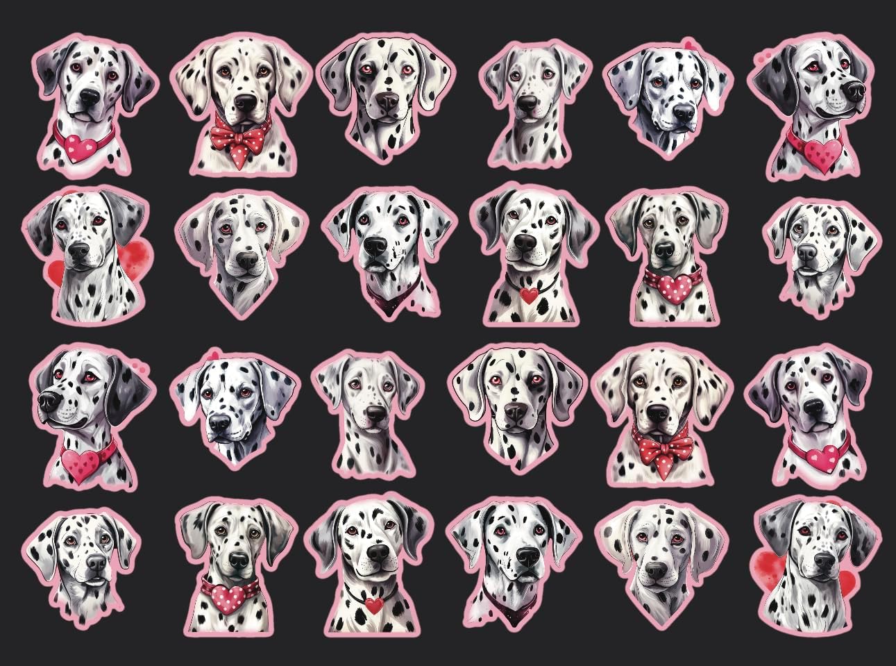 Amazon.com: Dalmatian Stickers. Set of 24 Stickers, Valentine Stickers ...