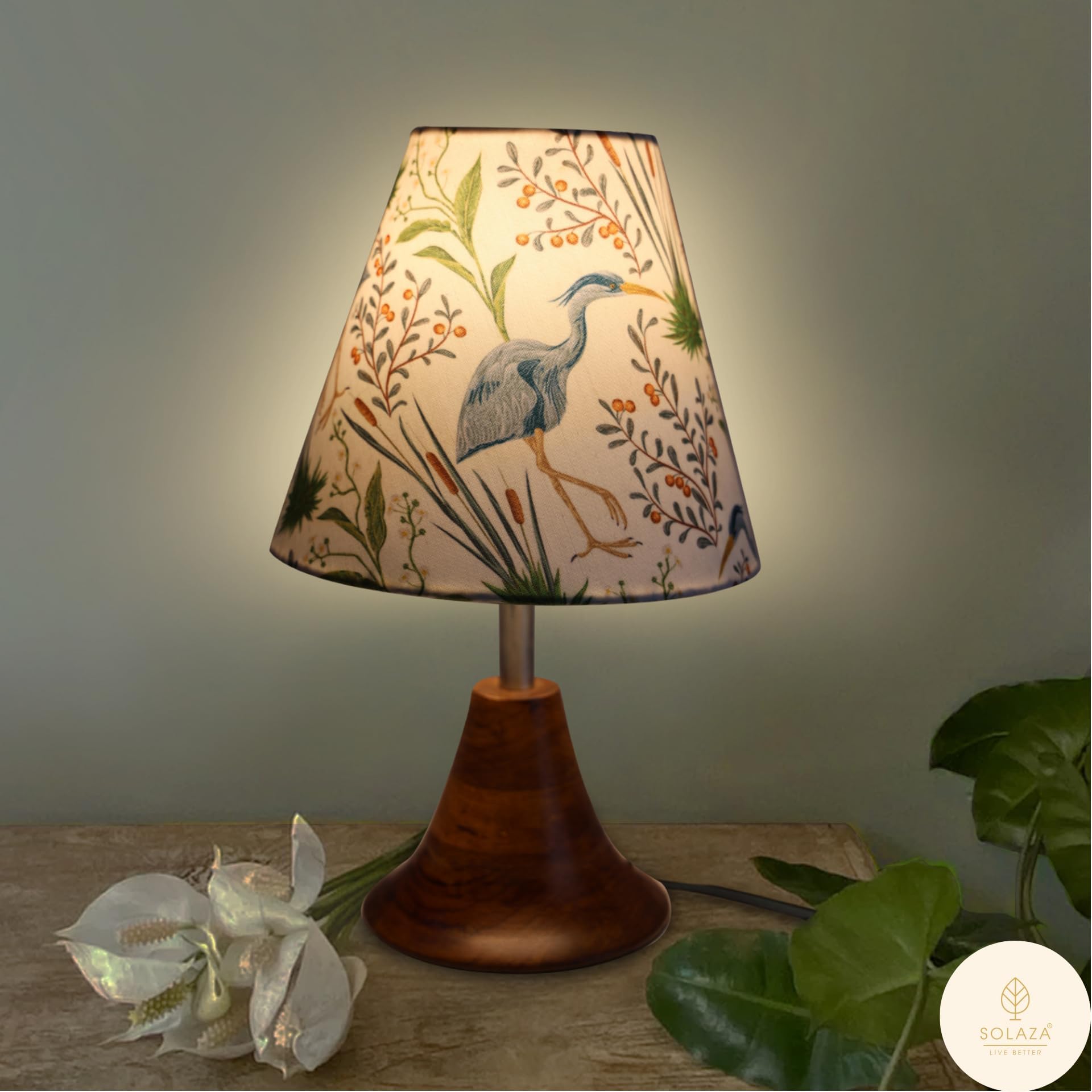 Buy SOLAZA® Wooden Bedside Table Lamp for Bedroom & Living Room (14 ...