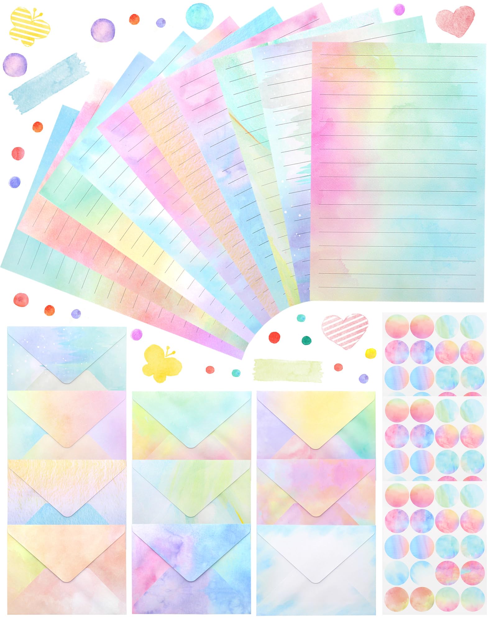 Amazon.com : Zooyinfy 160 Pcs Stationery Paper Set Including 50 ...