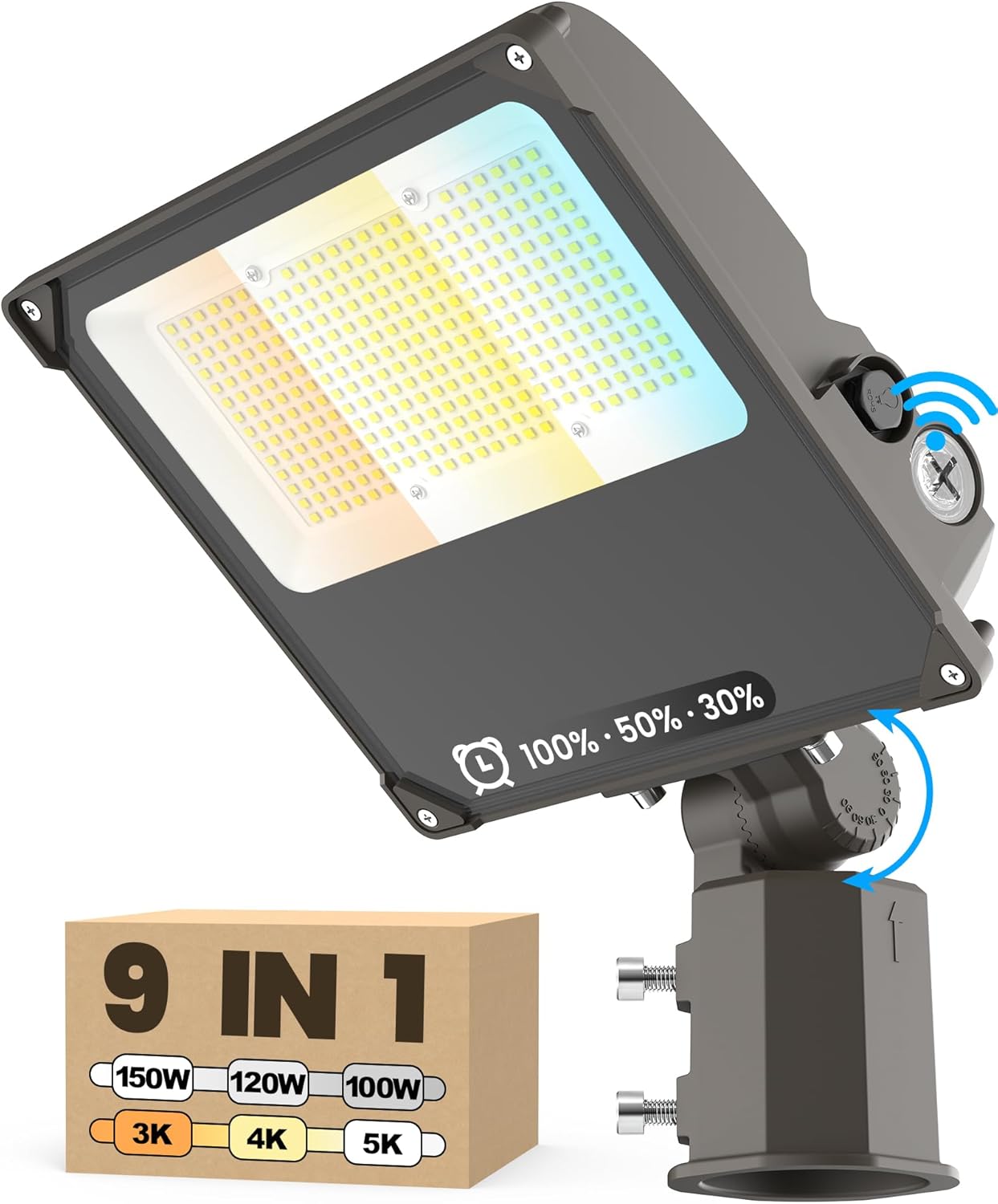 Amazon.com: YARBO LED Flood Light with Timer Dimming, 150W/120W/100W ...