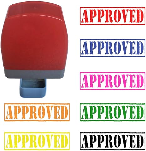 Amazon.com : Approved Self Inking Rubber Stamp - Green Ink Color ...
