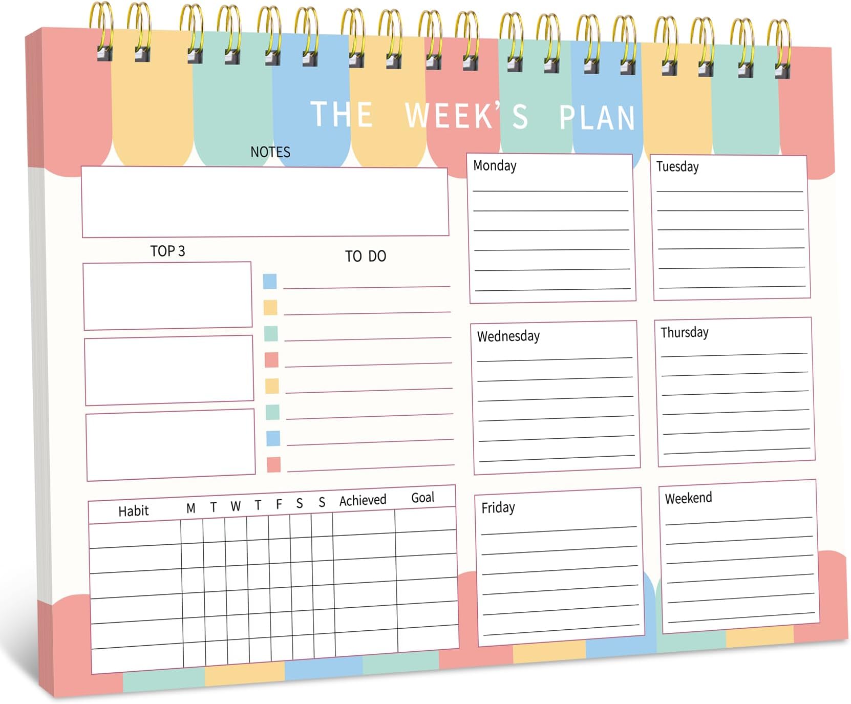 Amazon.com : Evercio Weekly Planner Notepad 11” x 8,5” | Undated Daily ...