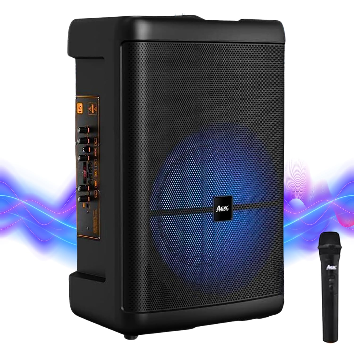 AEK CYBER S-11502 Bocina Bluetooth Grande 15 Pulgadas, Recargable ...