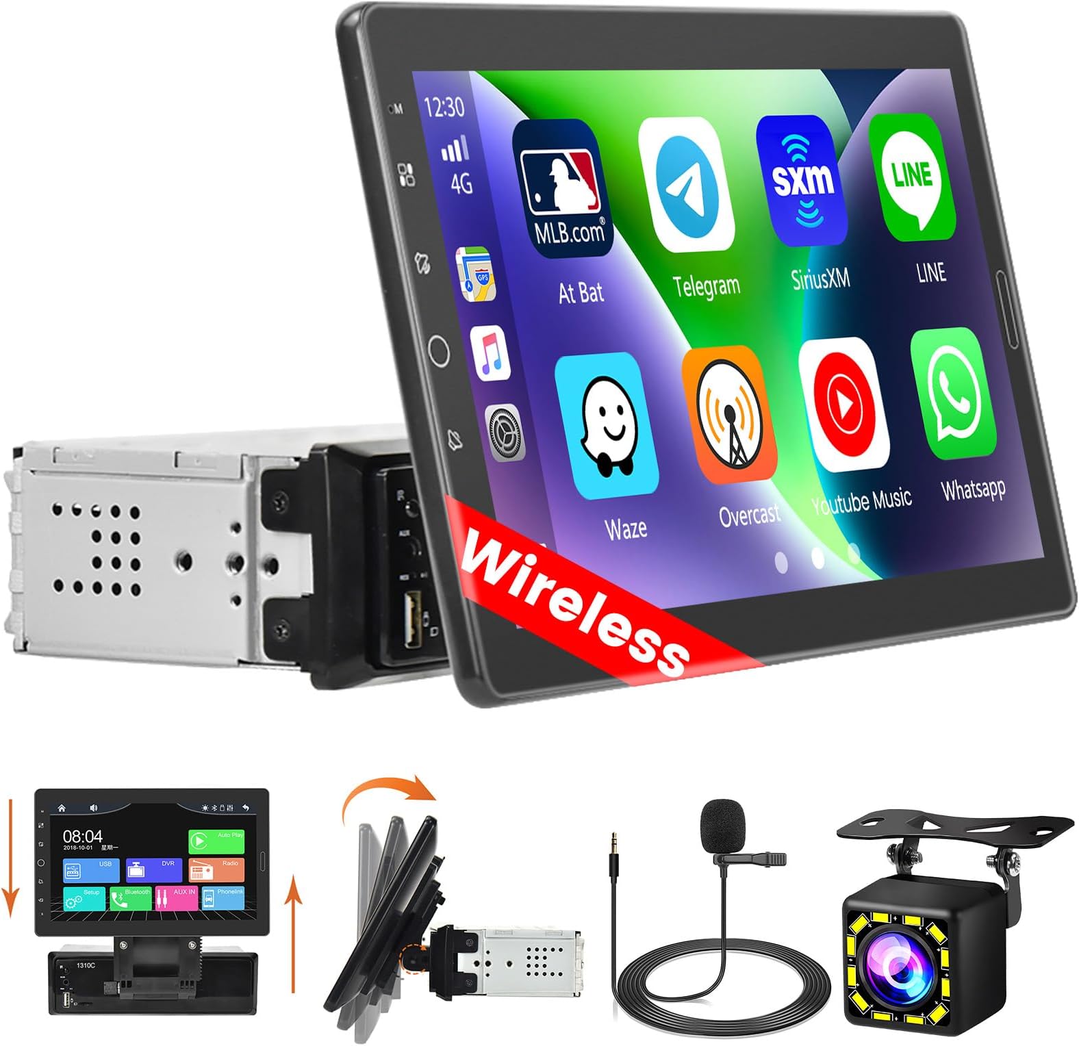 Amazon.com: Hikity 10.1 Inch Single Din Car Stereo with Carplay Android ...