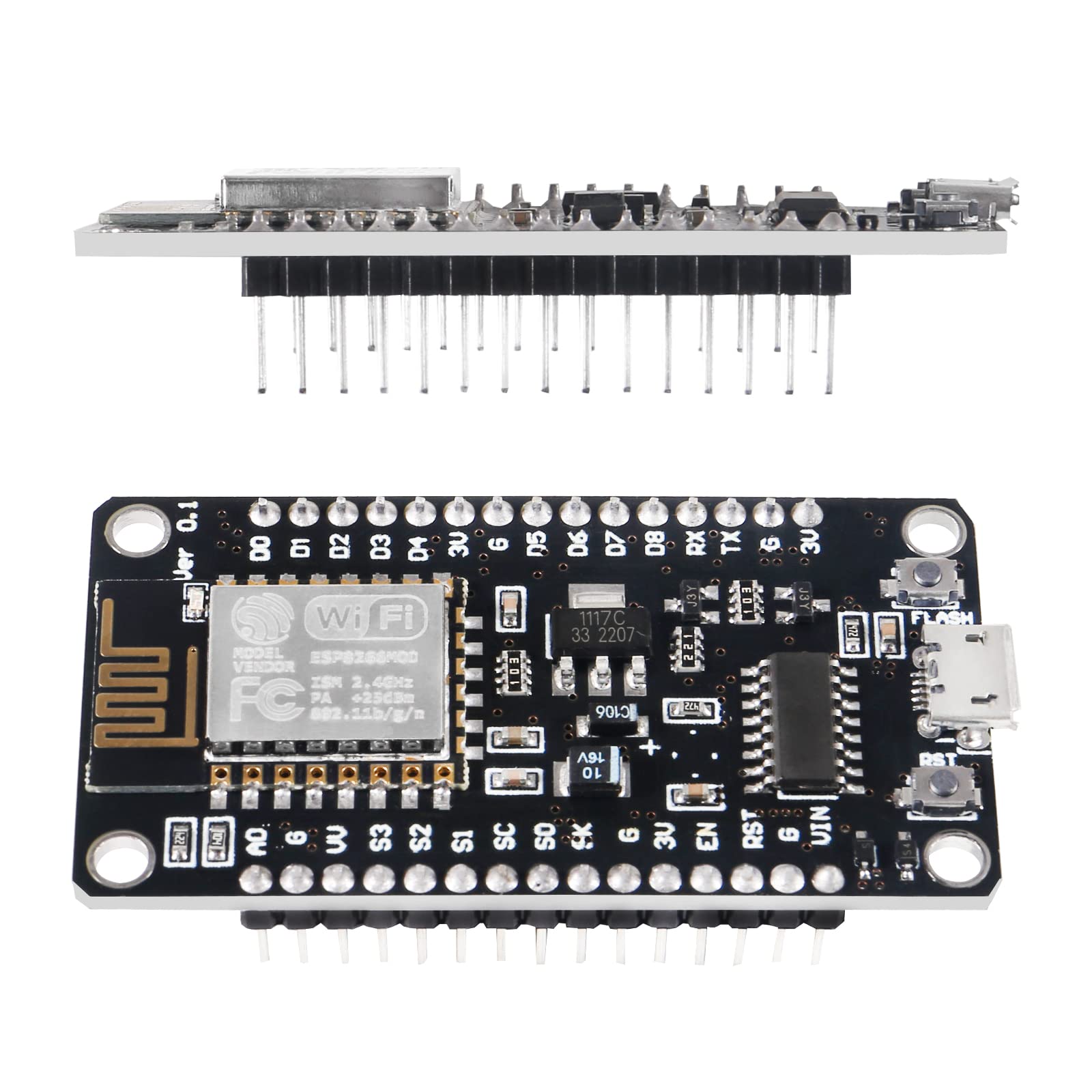 Snapklik.com : AITIAO 5Pcs ESP8266 NodeMCU LUA CH340 ESP-12E WiFi Internet Development Board 4M ...