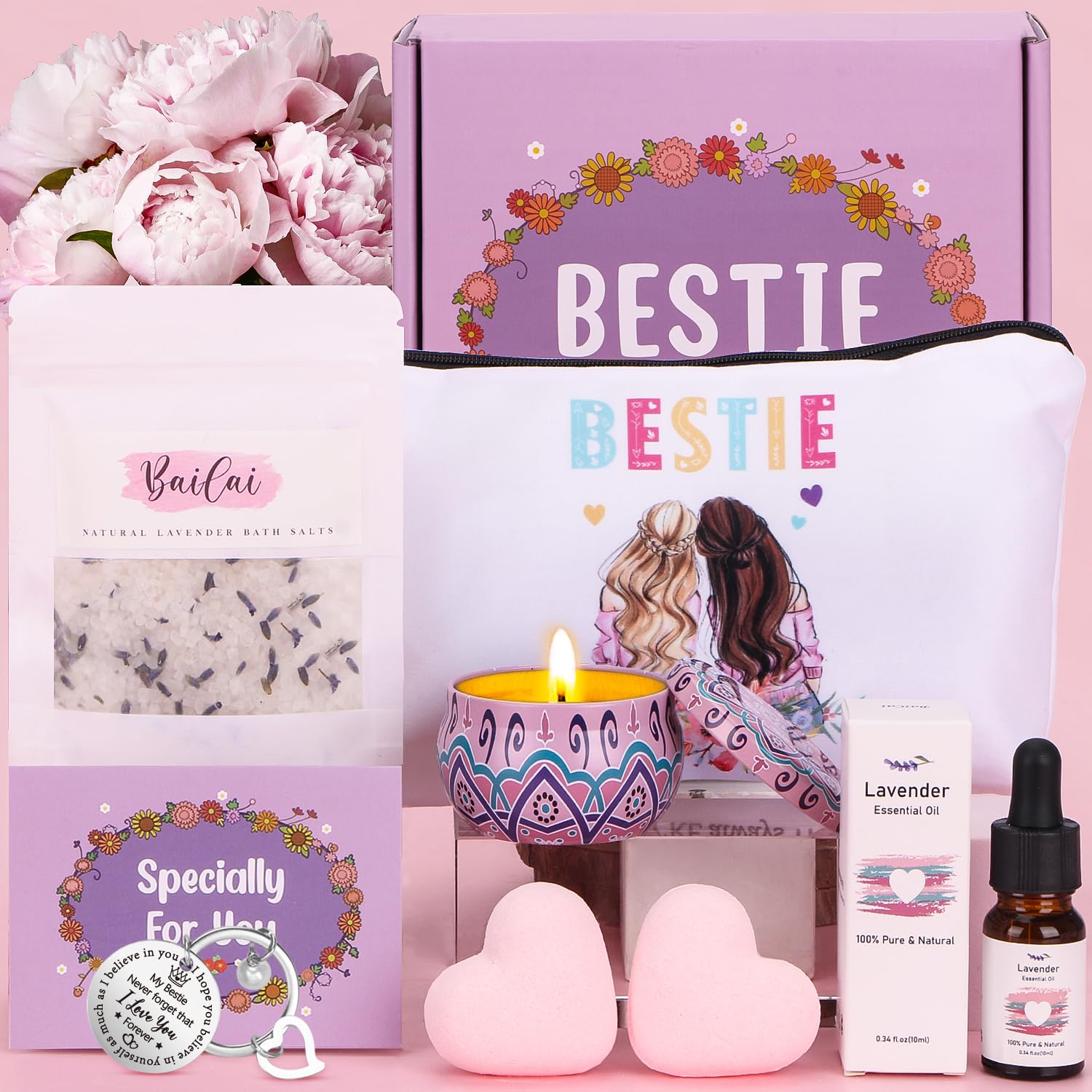 Bestie Birthday Pamper Gifts Set for Women Best Friend, Unique Bestie ...