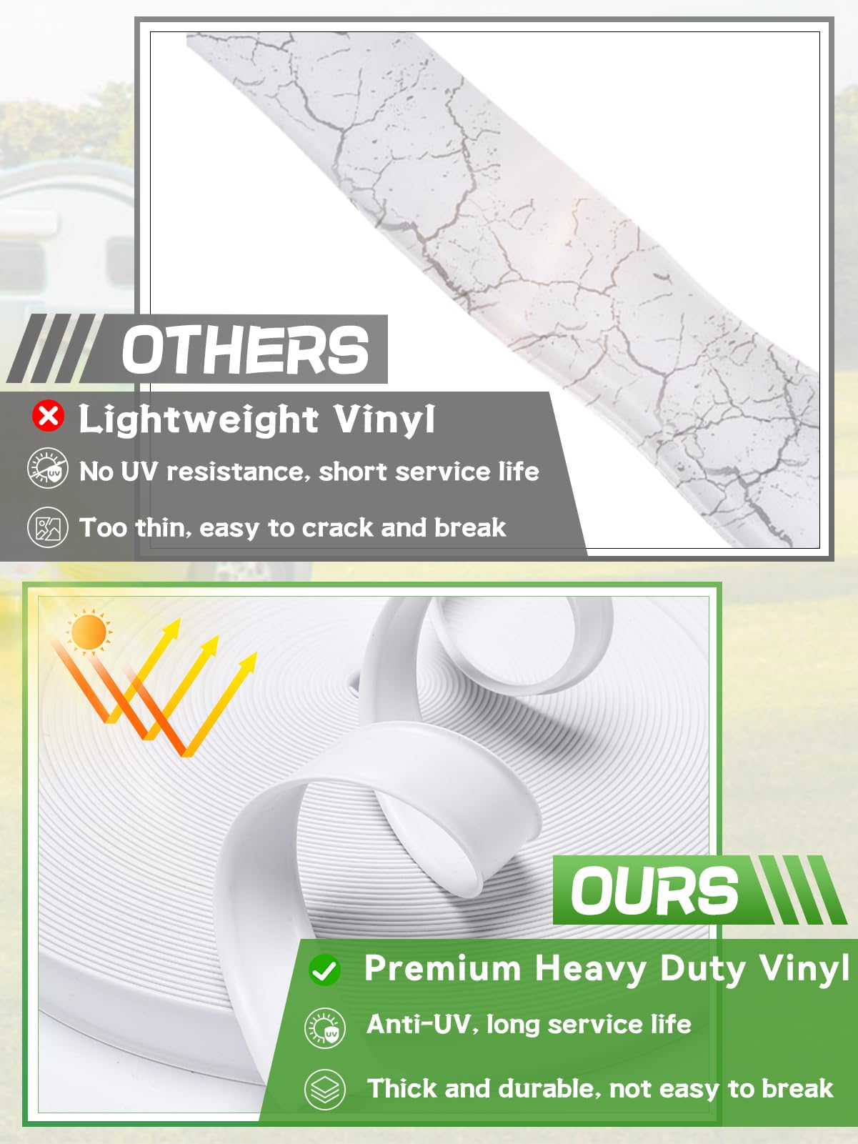 Snapklik.com : MADHOLLY RV Insert Molding Trim, 1 Inch Heavy-Duty Vinyl ...