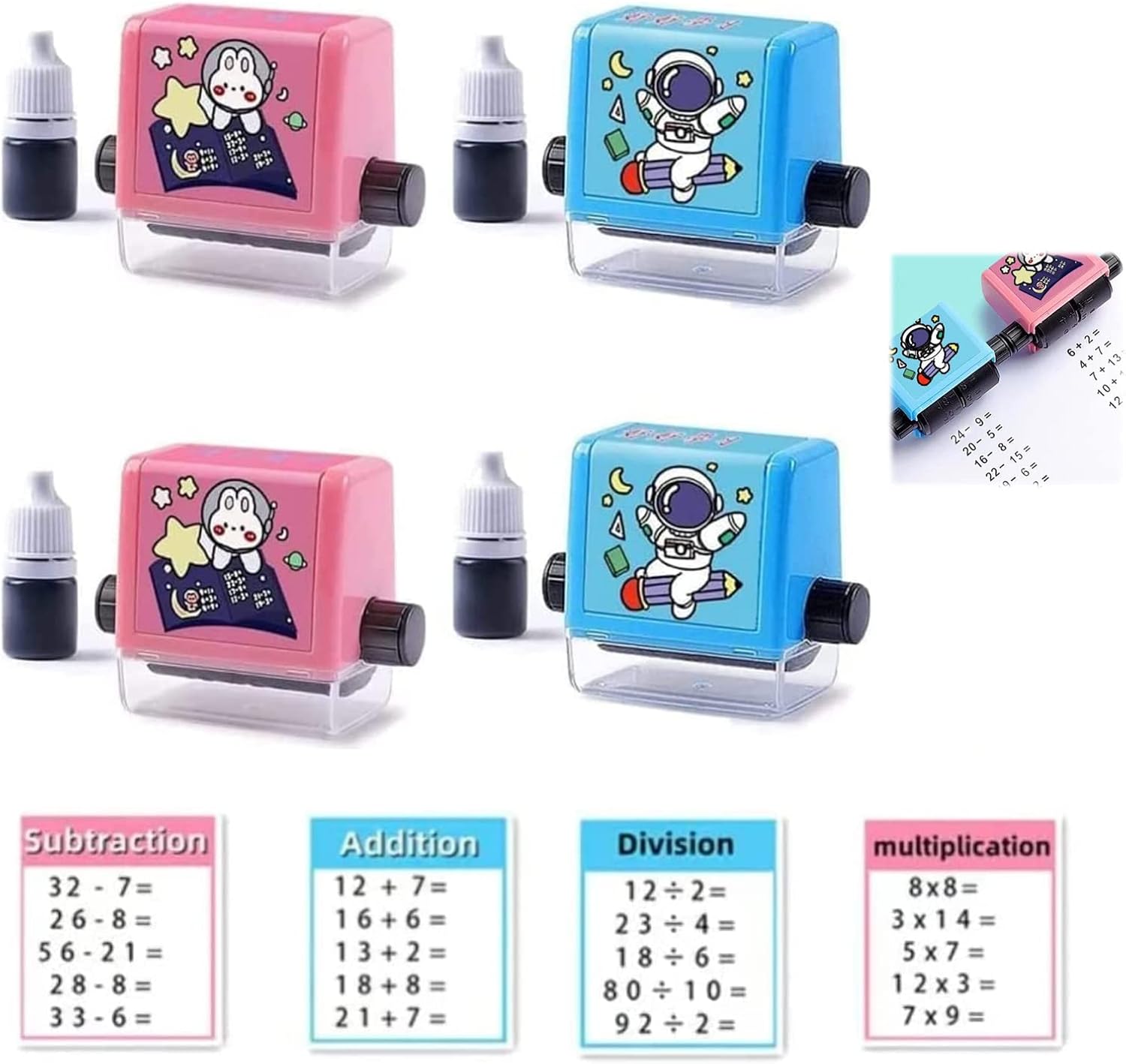 GAVIK Roller Stamp Teaching Math Maths Digital Stamps - Addition ...