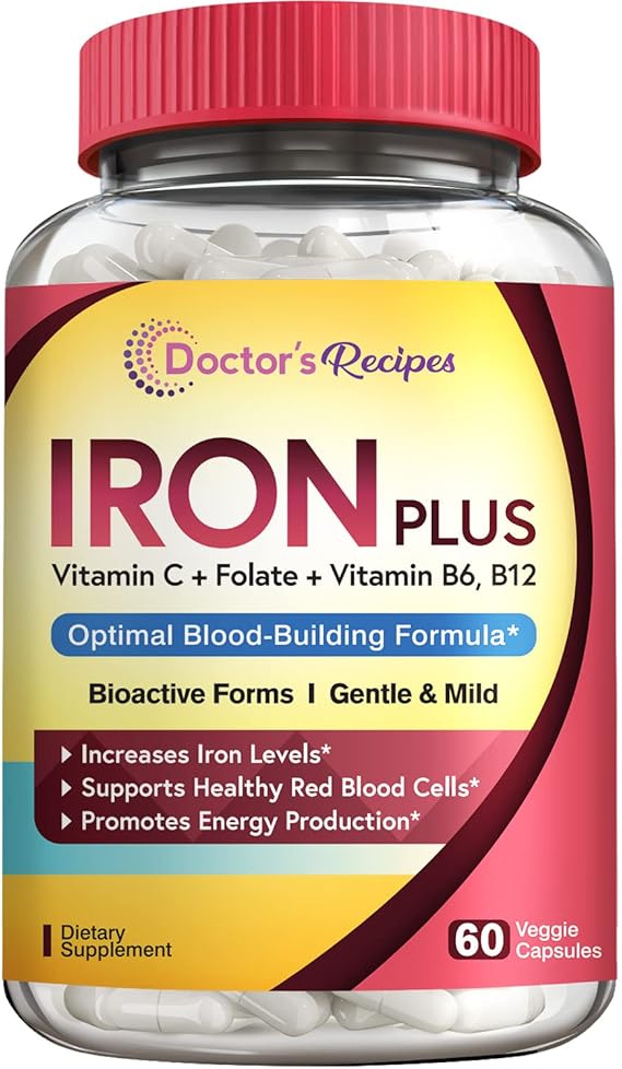 Amazon.com: Doctor's Recipes Iron Supplement, Iron Bisglycinate with ...