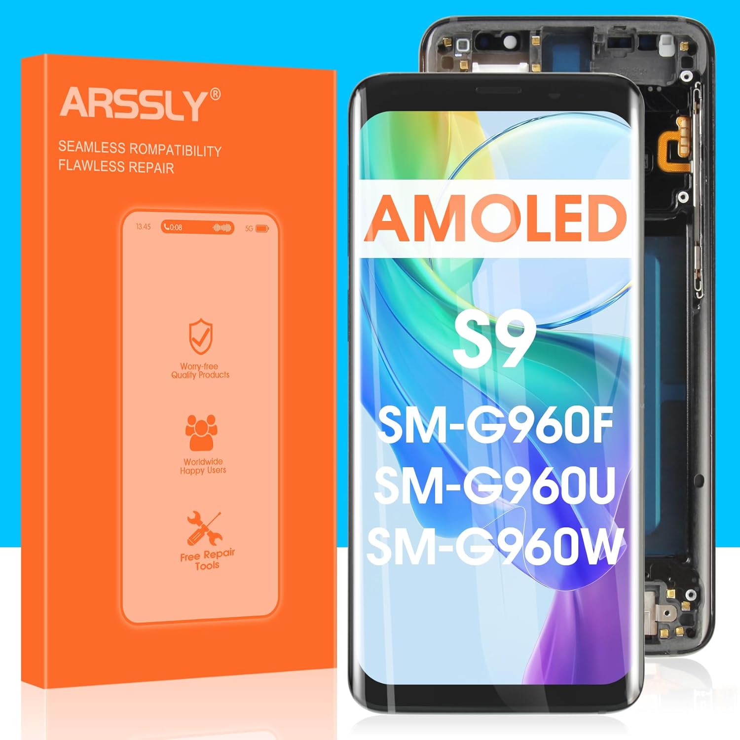 Amazon.com: AMOLED Screen Replacement for Samsung Galaxy S9,LCD Display ...
