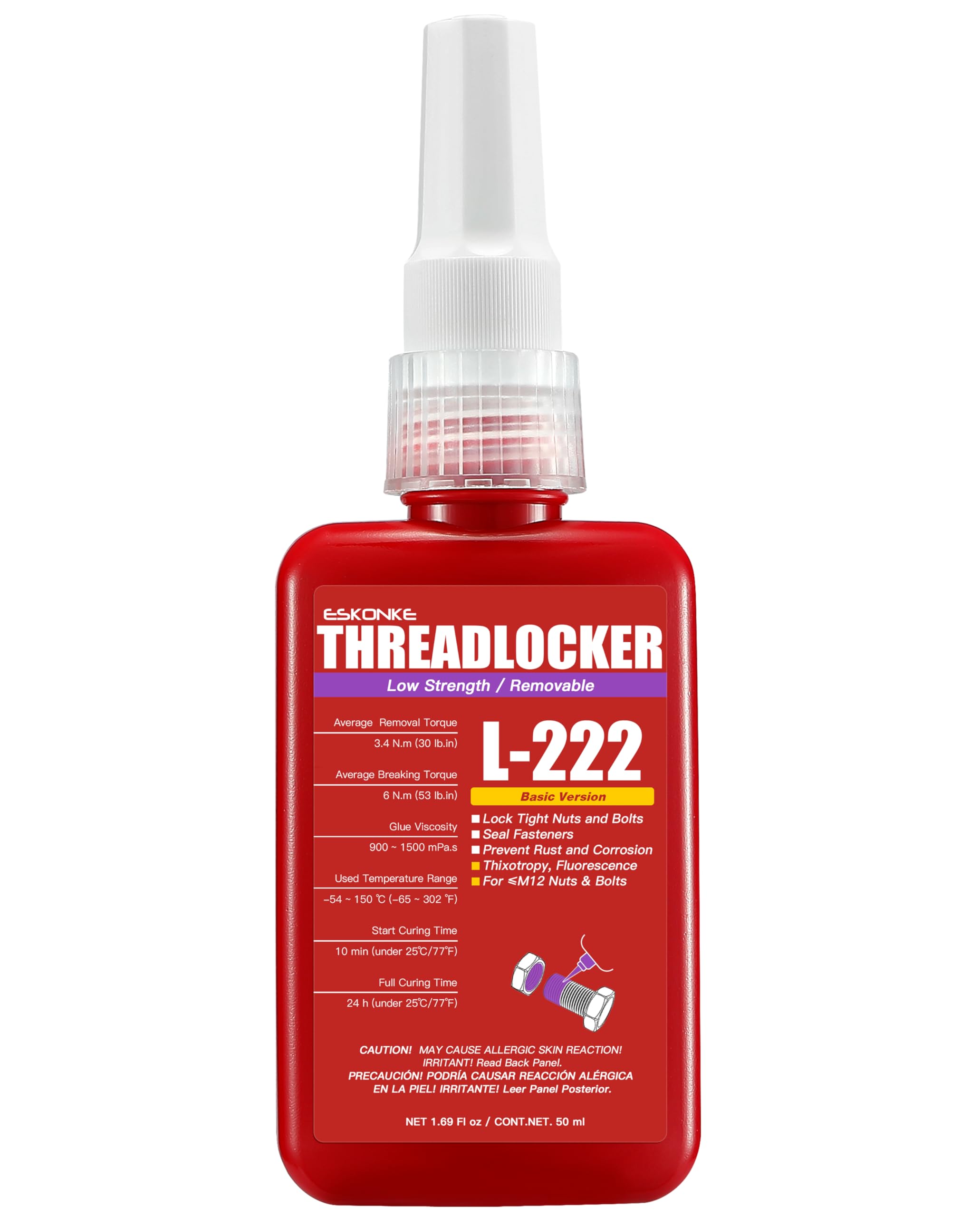 Snapklik.com : 4 Pack Thread Locker Set, Blue M-242 / M-243 / Red H-271 ...